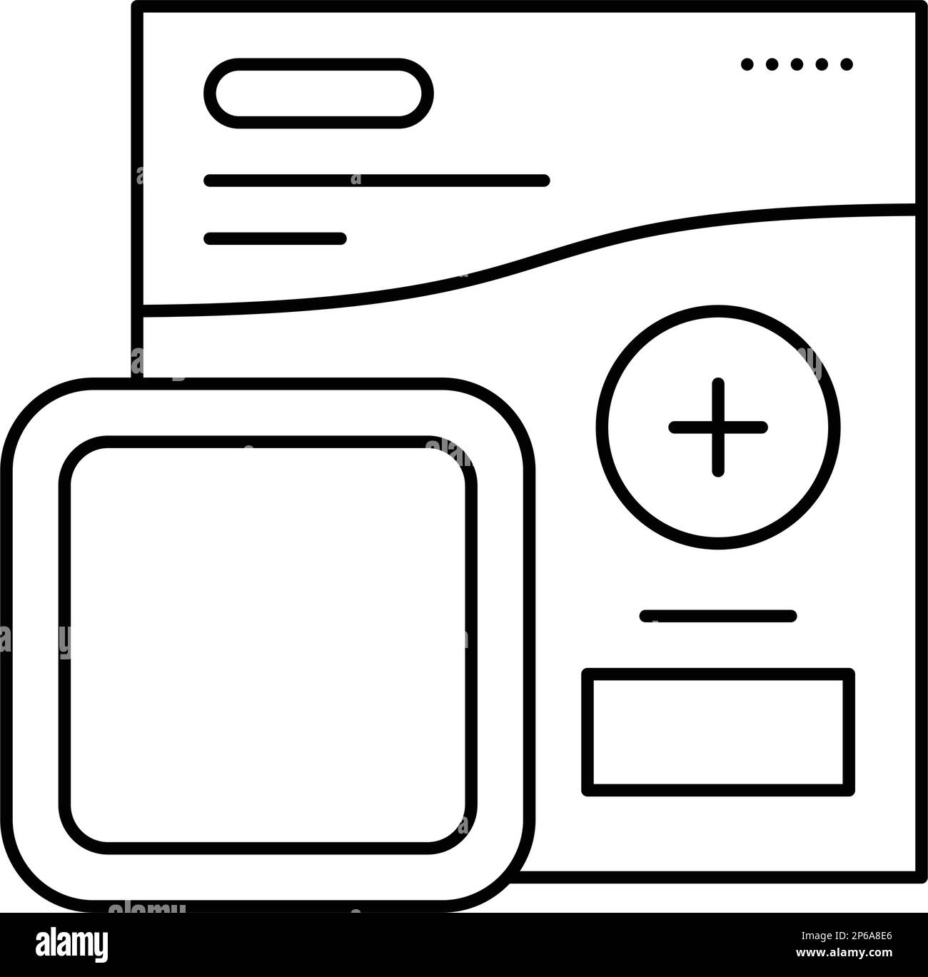 absorbent compress dressing first aid line icon vector illustration ...