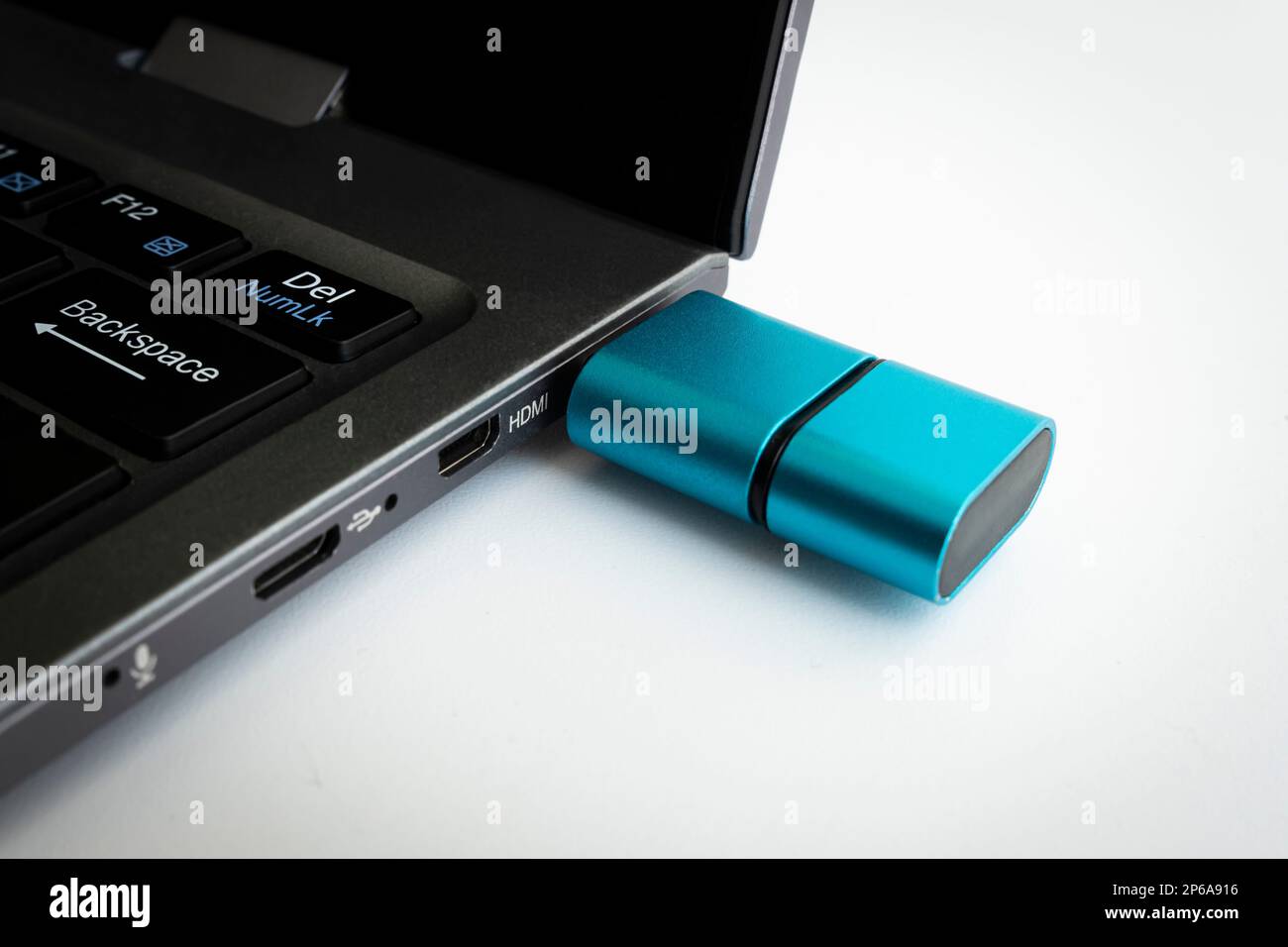 Card Reader Type C on white background. the flash drive is plugged into ...