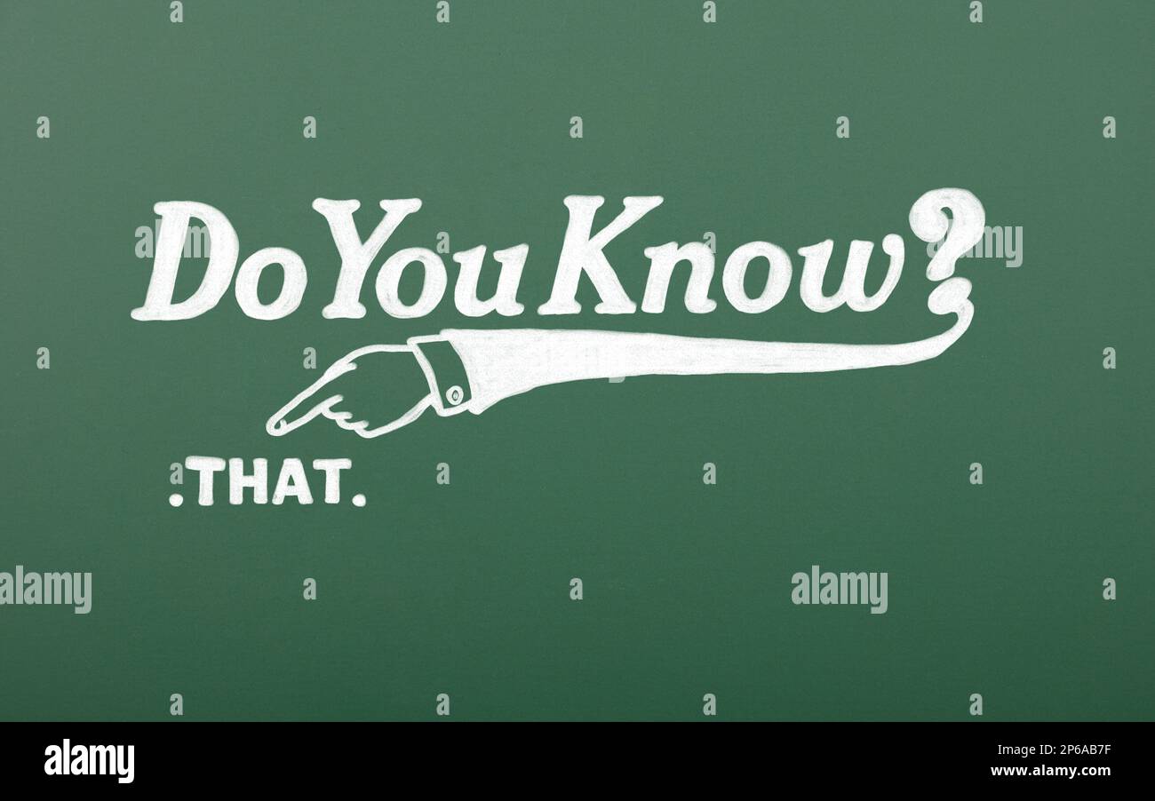 Did You Know label design with male hand pointing to That. Logo design ...