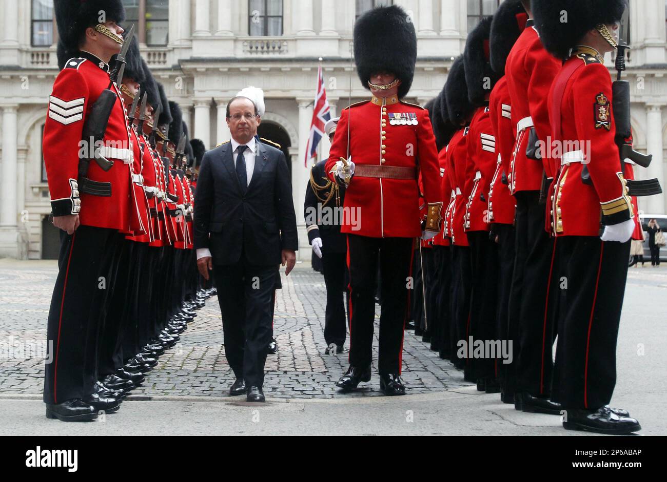 French President Francois Hollande inspects the guard of honour, 1st ...