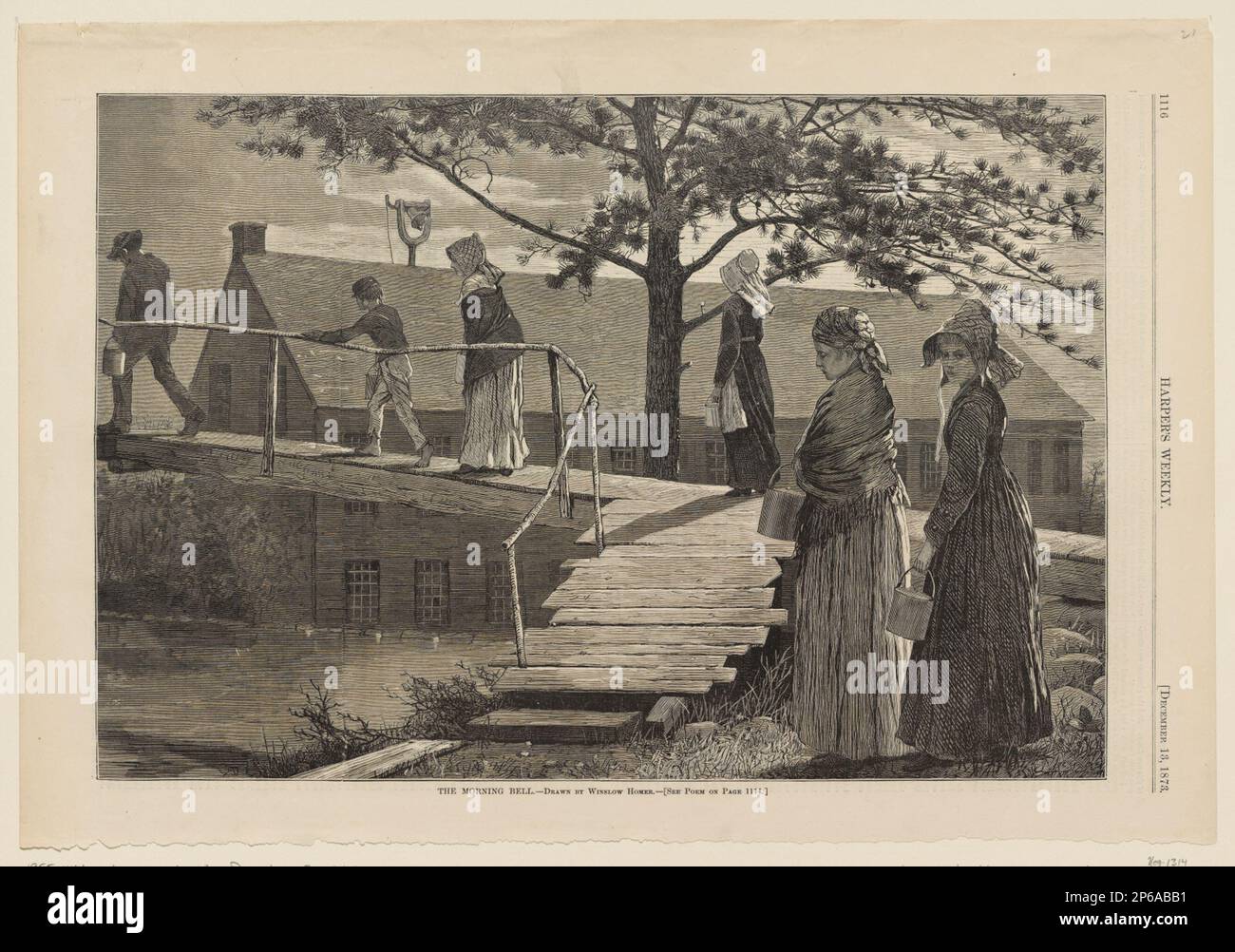 After Winslow Homer, The Morning Bell, 13 Dec. 1873, wood engraving on ...