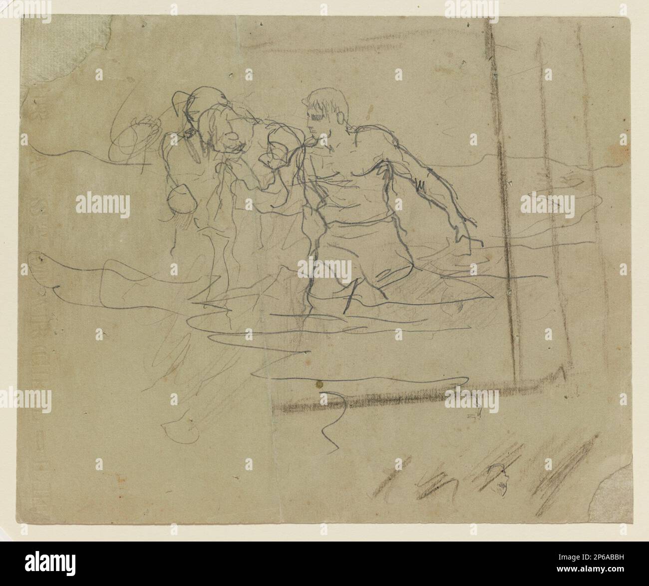 Winslow Homer, Two Men (Study for Undertow), c. 1886, graphite and ...