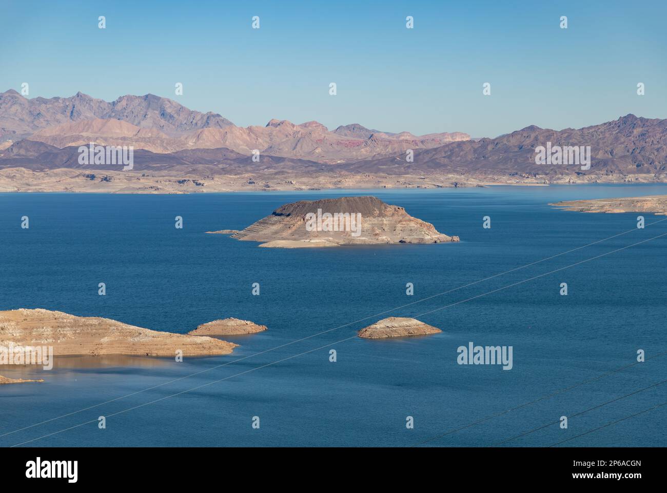 A picture of Lake Mead as seen from the Lakeview Overlook Stock Photo ...