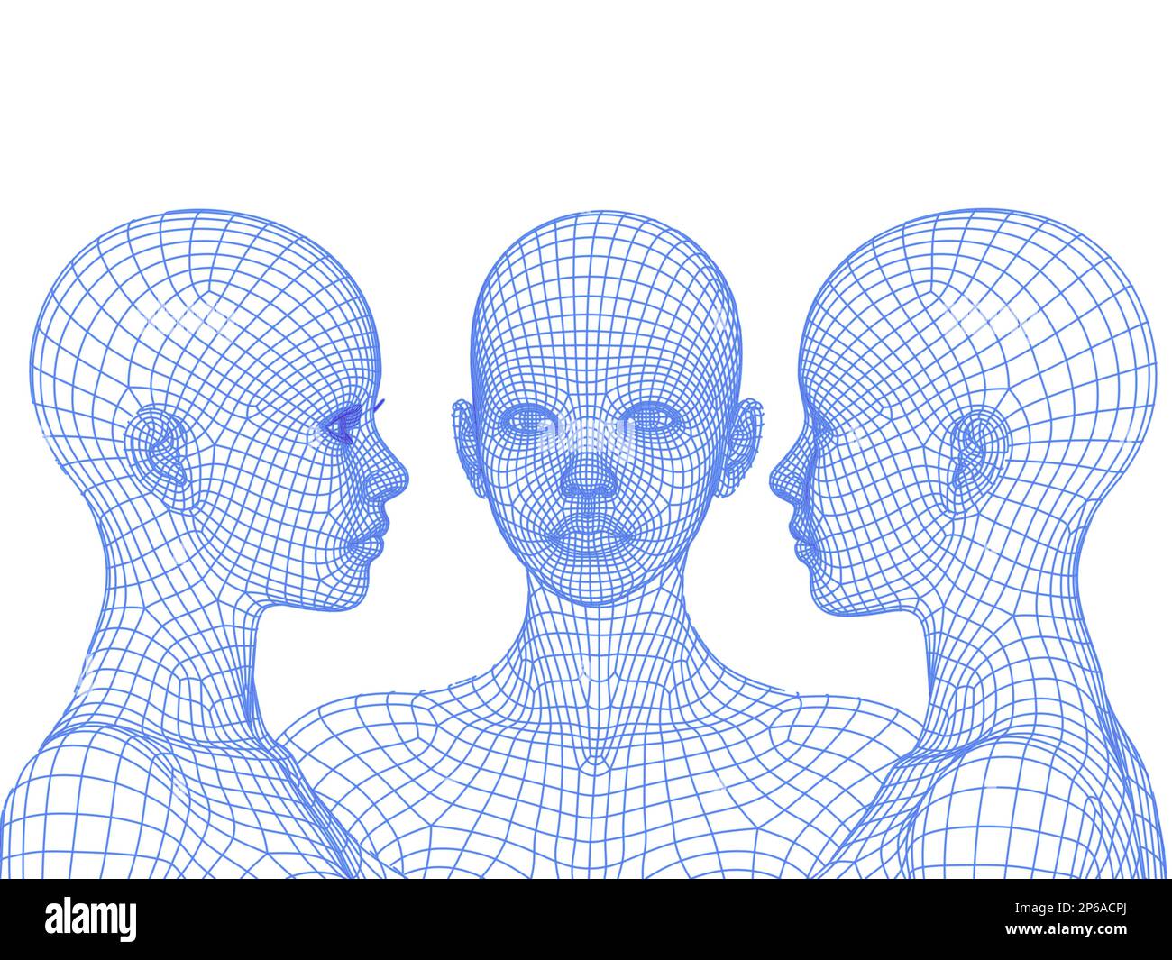 3d video. Volumetric frame of a female head is spinning on a white ...