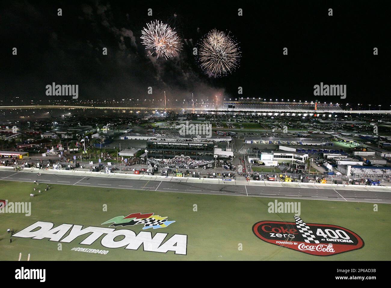 Fireworks explode at the conclusion of the 54th running of the NASCAR ...