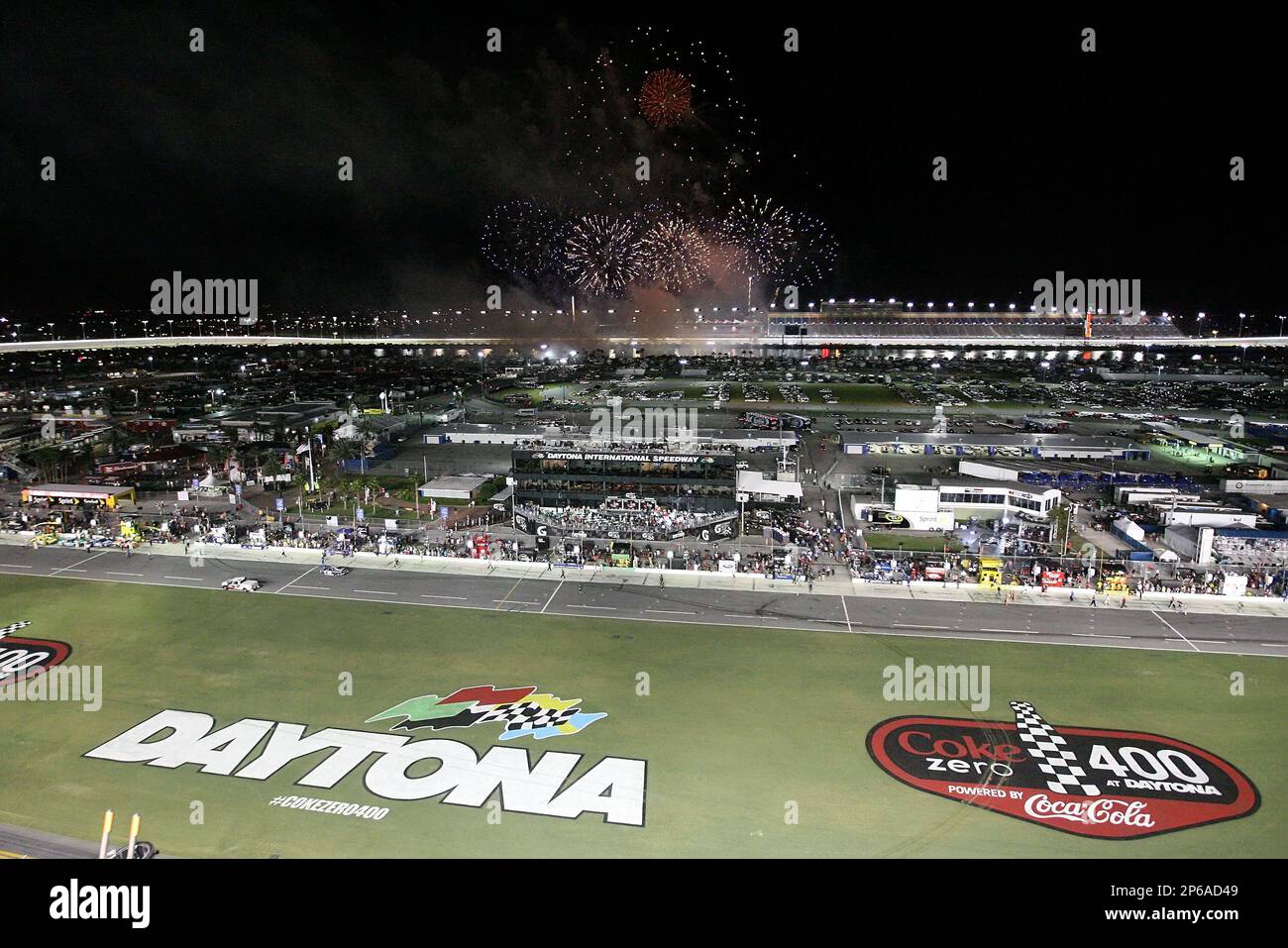 Fireworks explode at the conclusion of the 54th running of the NASCAR ...