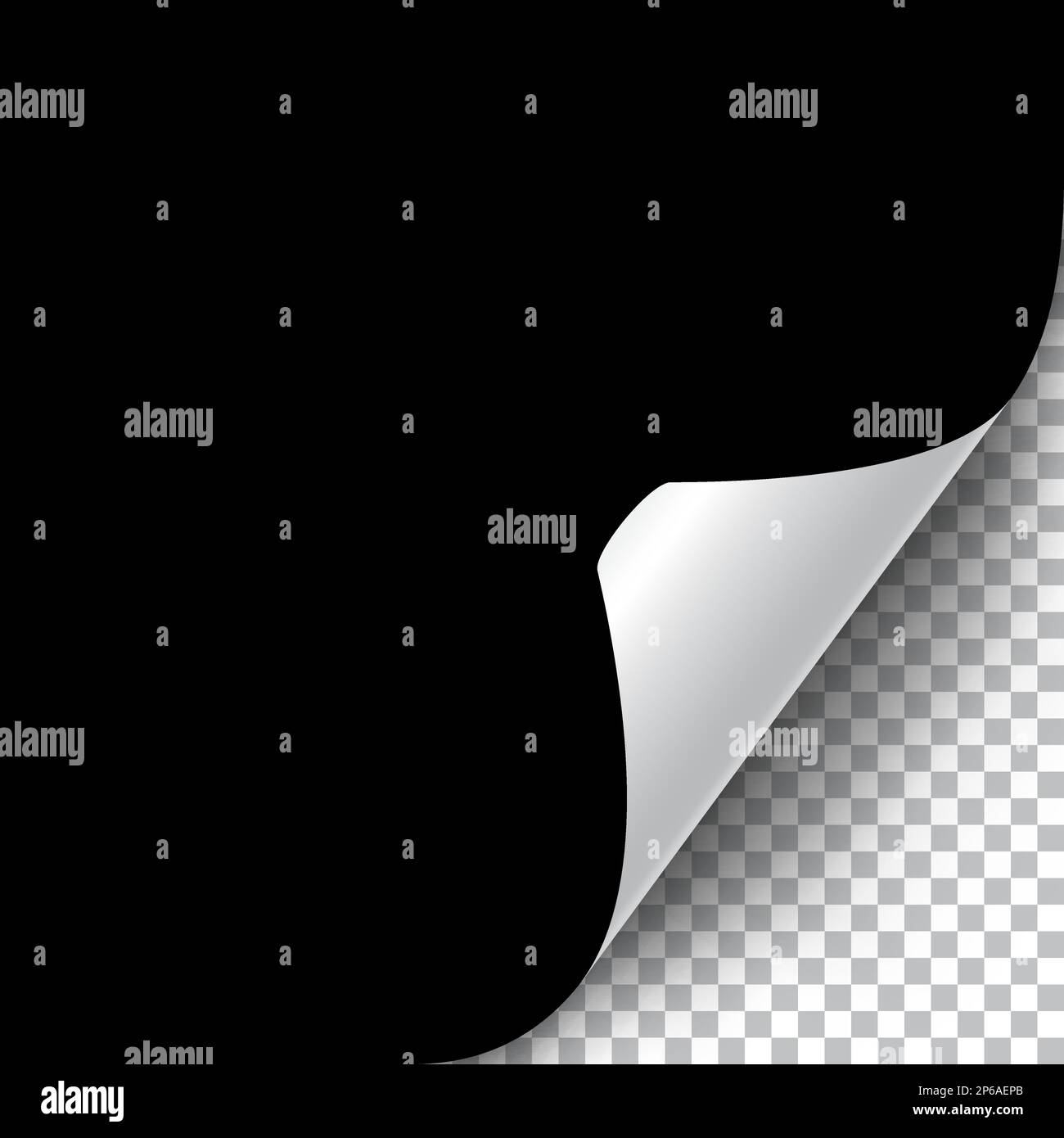 Curly Page Corner realistic illustration with transparent shadow. Ready ...