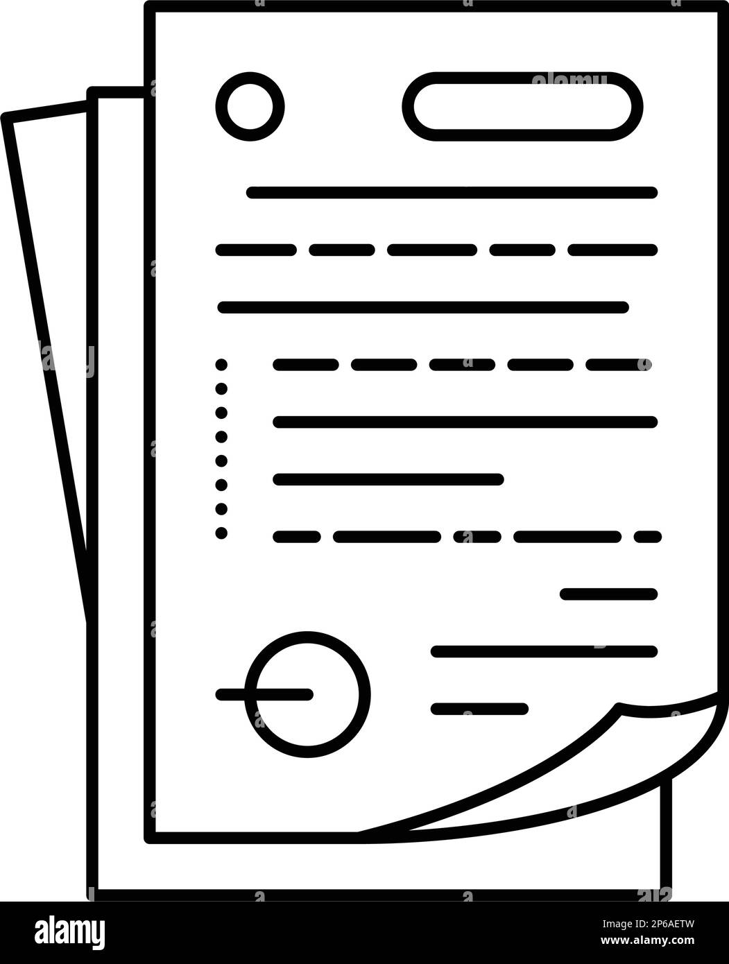 paperwork document line icon vector illustration Stock Vector Image ...