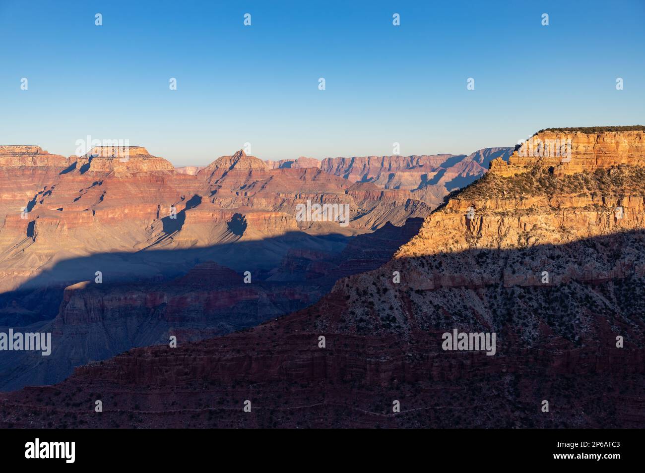 A picture of the Grand Canyon National Park as seen from the south rim ...