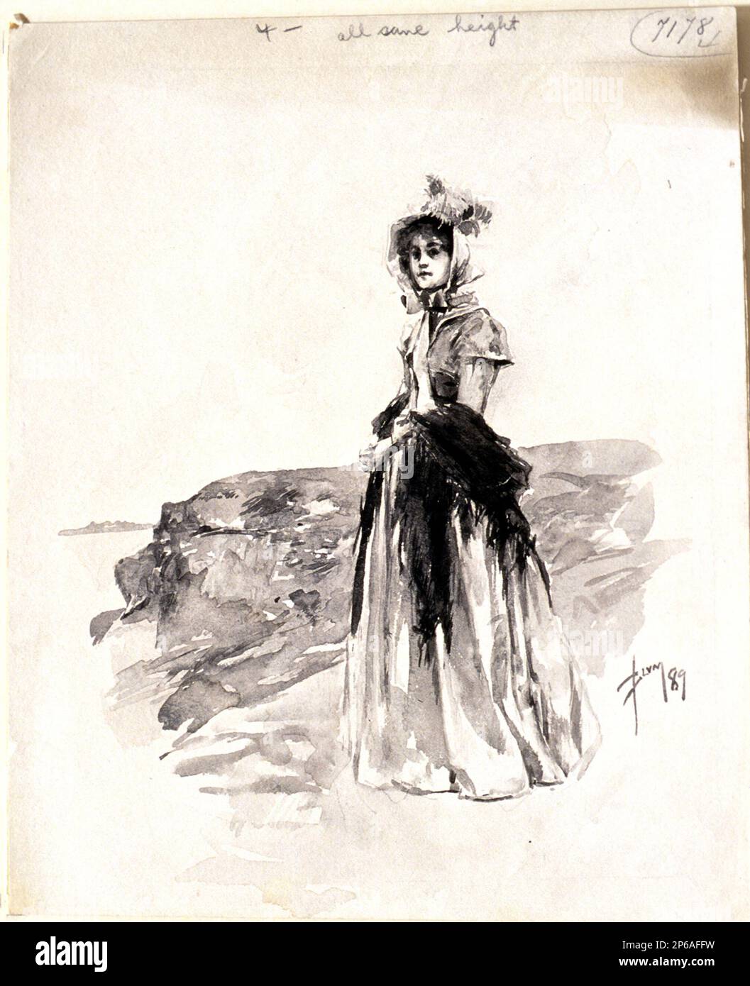 Robert Frederick Blum, Edith Copeland, 1889, brush and black ink and ...