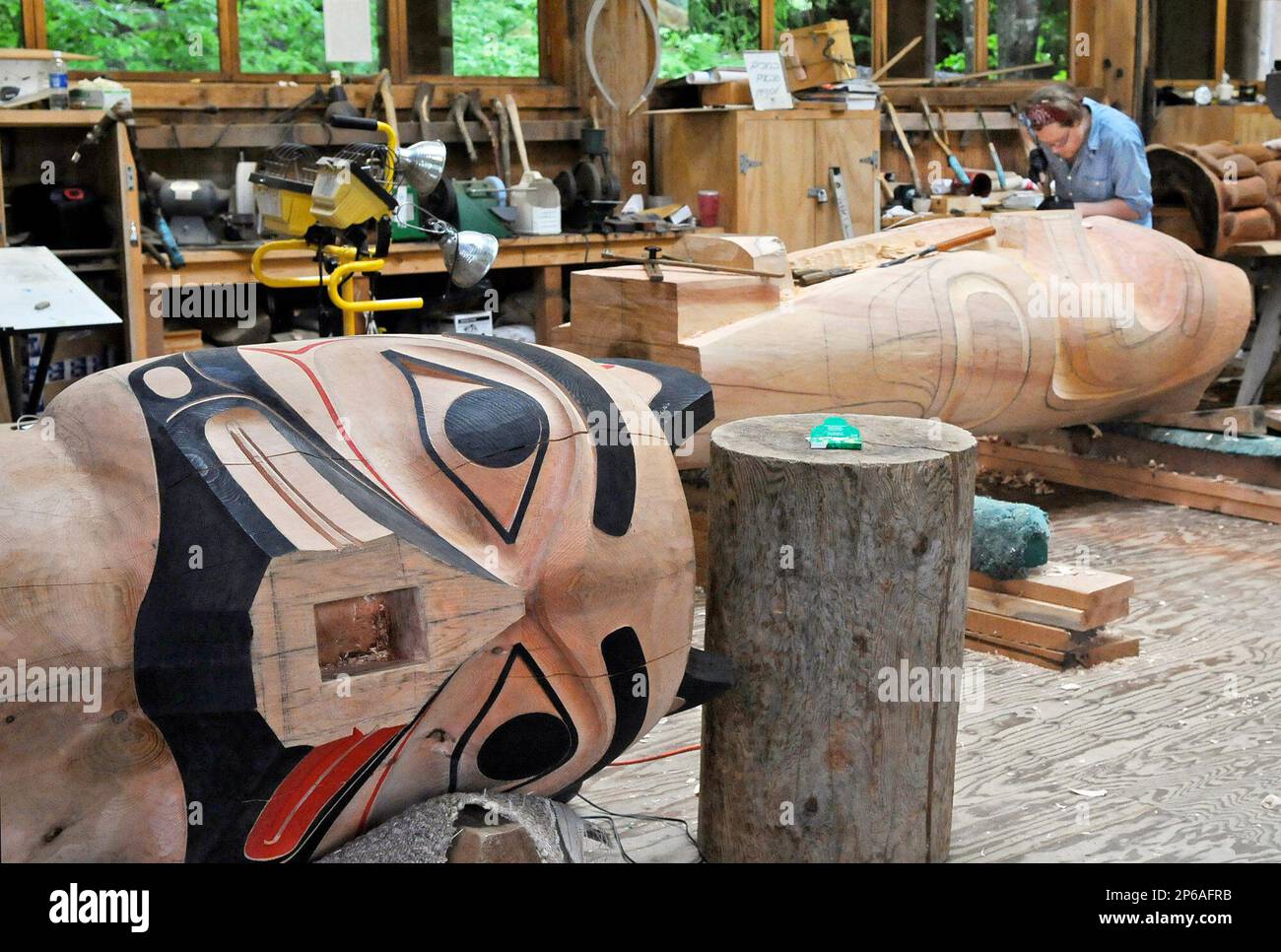 In this undated photo, Carver Donnal Varnell works on the second of two ...