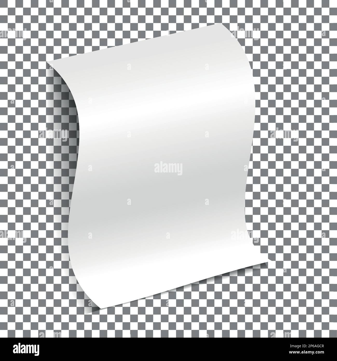 White sheet of A4 paper with a shadow on a transparent background ...