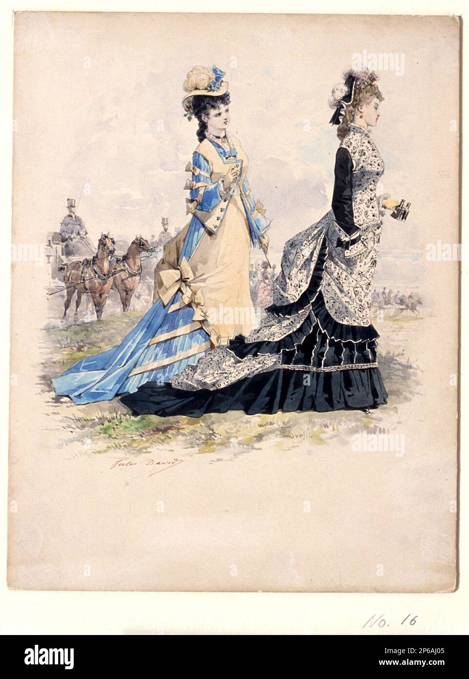 Jules David, Fashion Drawing No. 16, 1876, watercolor on white ...