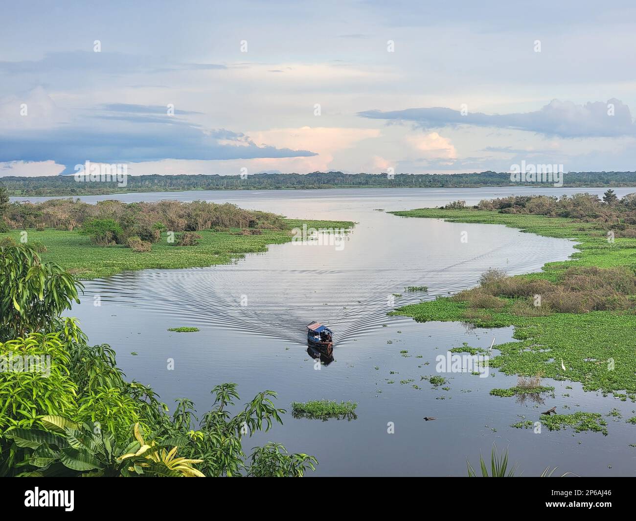 Itaya River from the Boulevard in Iquitos, Peru in Late Afternoon Stock ...