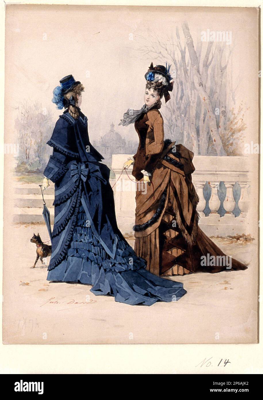 Jules David, Fashion Drawing No. 14, 1874, watercolor on white ...