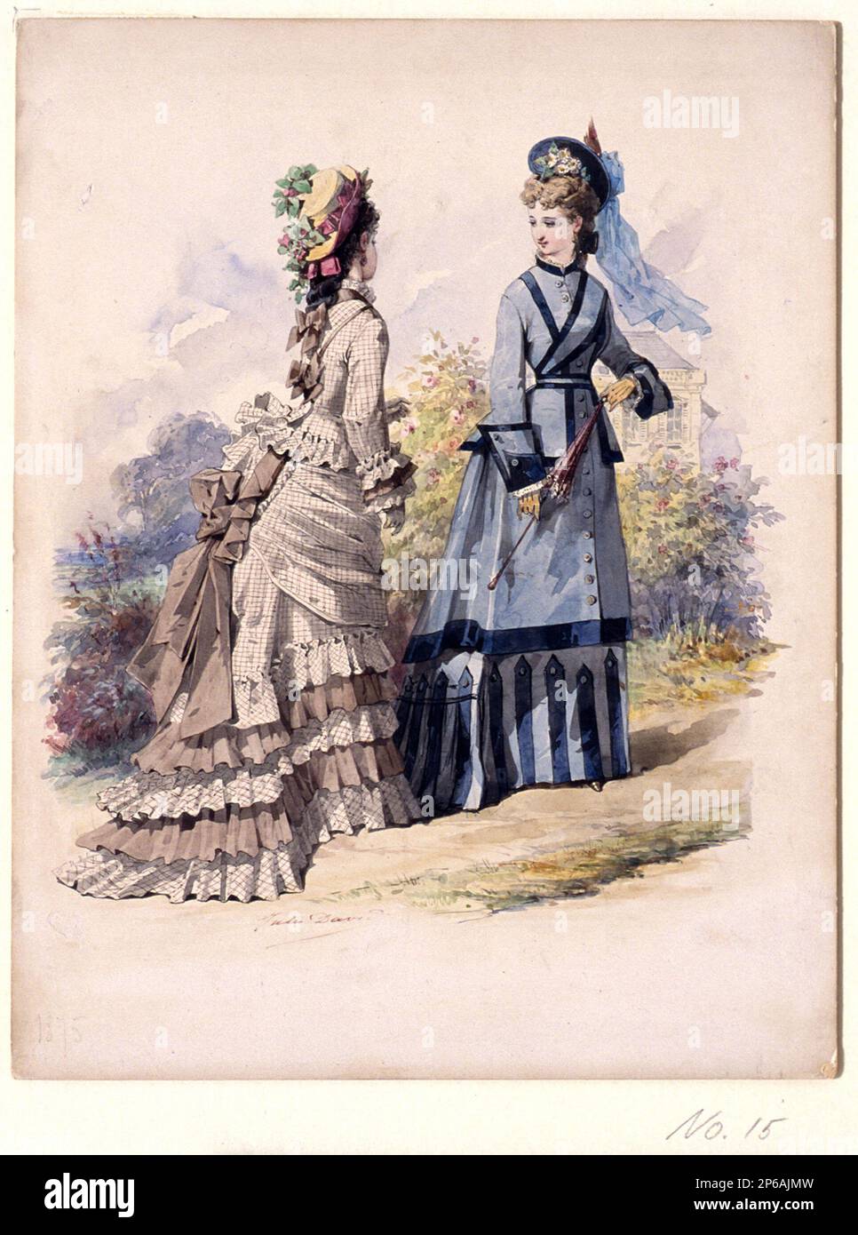 Jules David, Fashion Drawing No. 15, 1875, watercolor on white ...