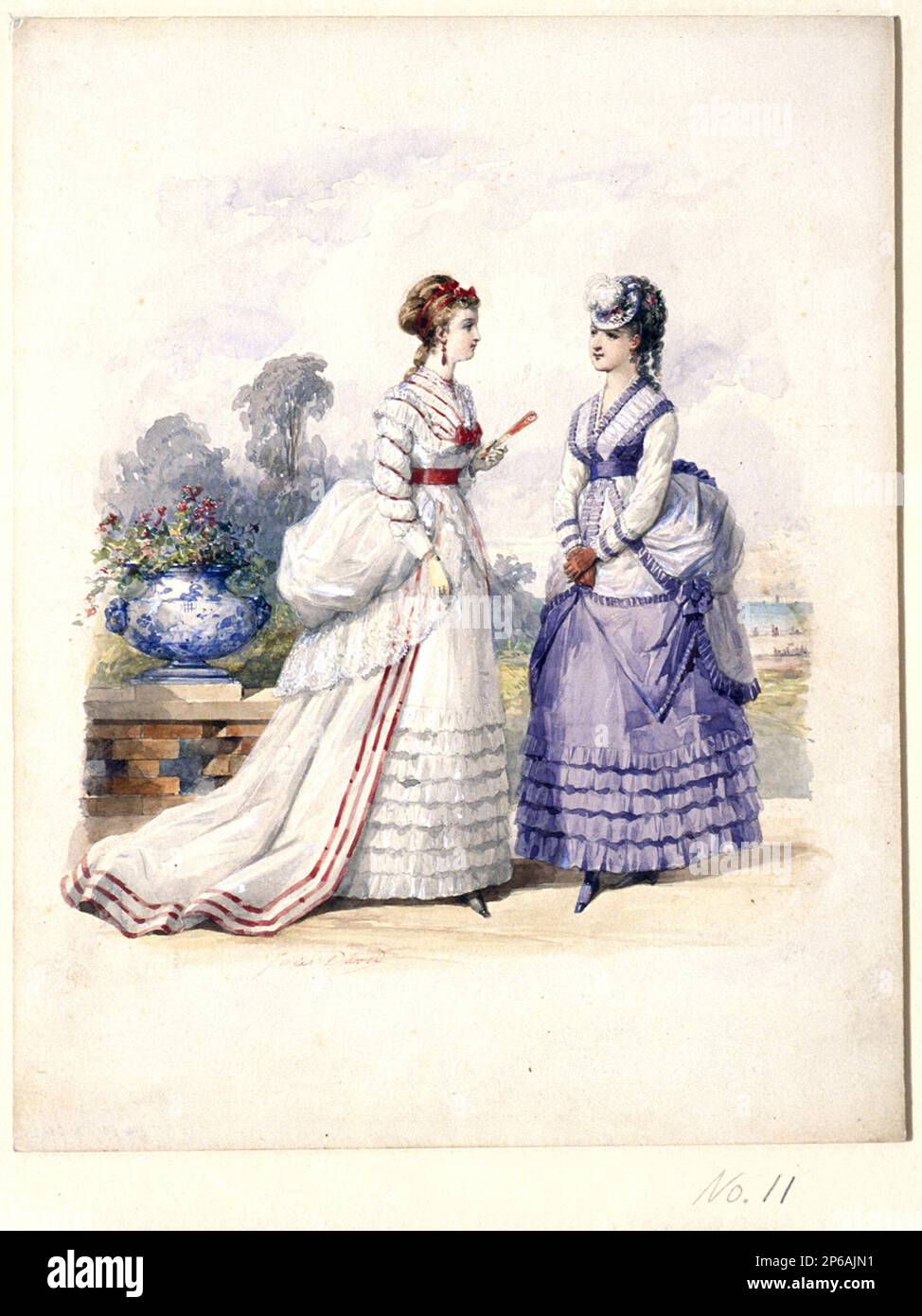 Jules David, Fashion Drawing No. 11, 1869, watercolor on white ...