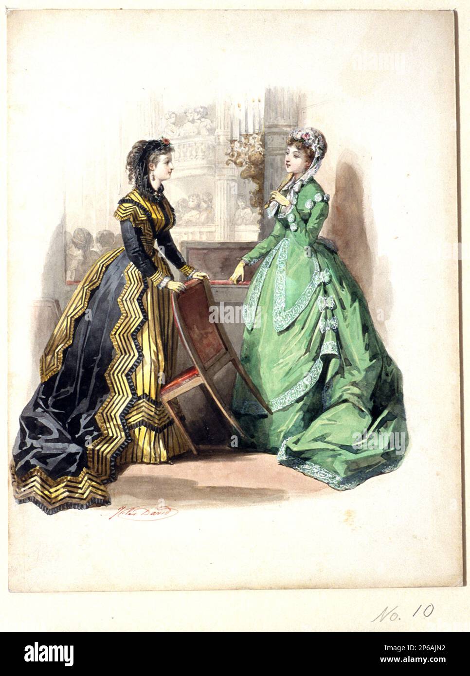 Jules David, Fashion Drawing No. 10, 1869, watercolor on white ...