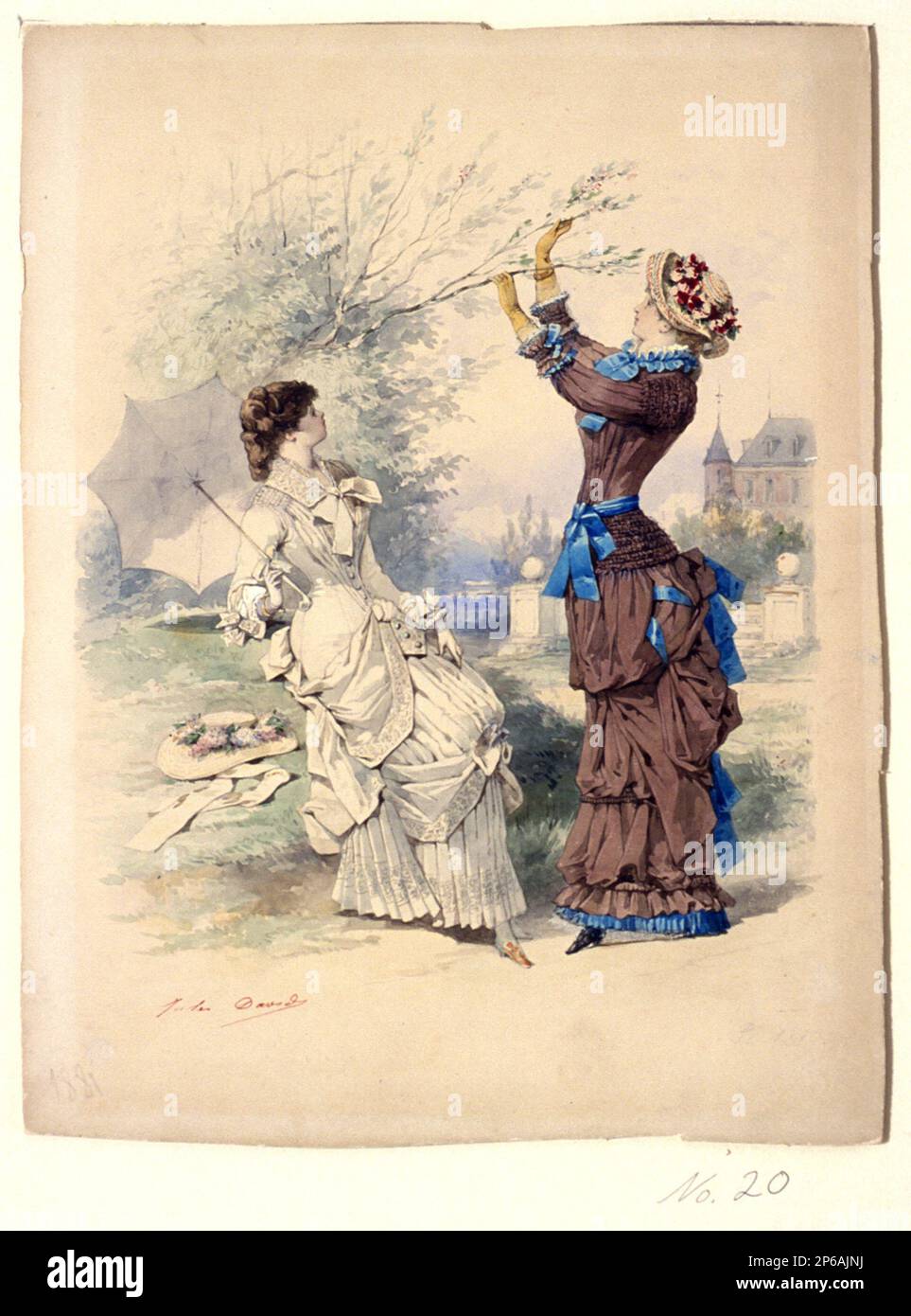 Jules David, Fashion Drawing No. 20, 1881, watercolor on white ...