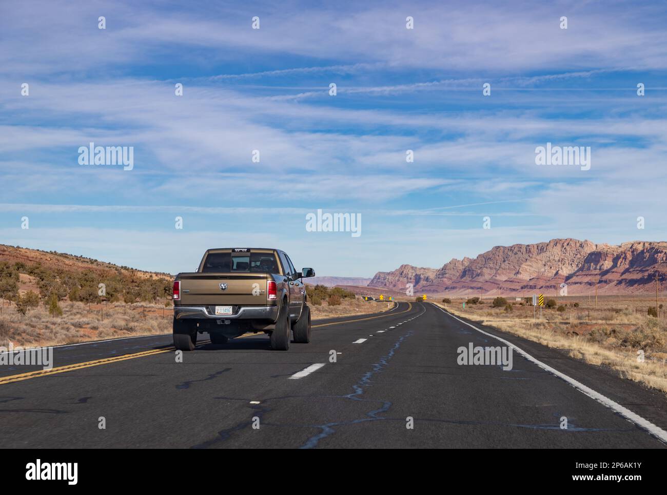 A picture of a RAM 1500 Laramie 4x4 driving in Arizona Stock Photo - Alamy