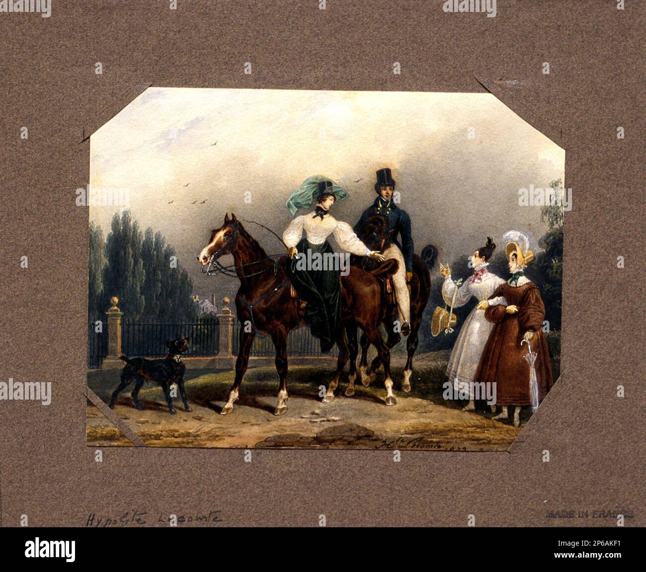 Hippolyte Lecomte, Meeting on the Promenade, 1832, gouache on paper ...