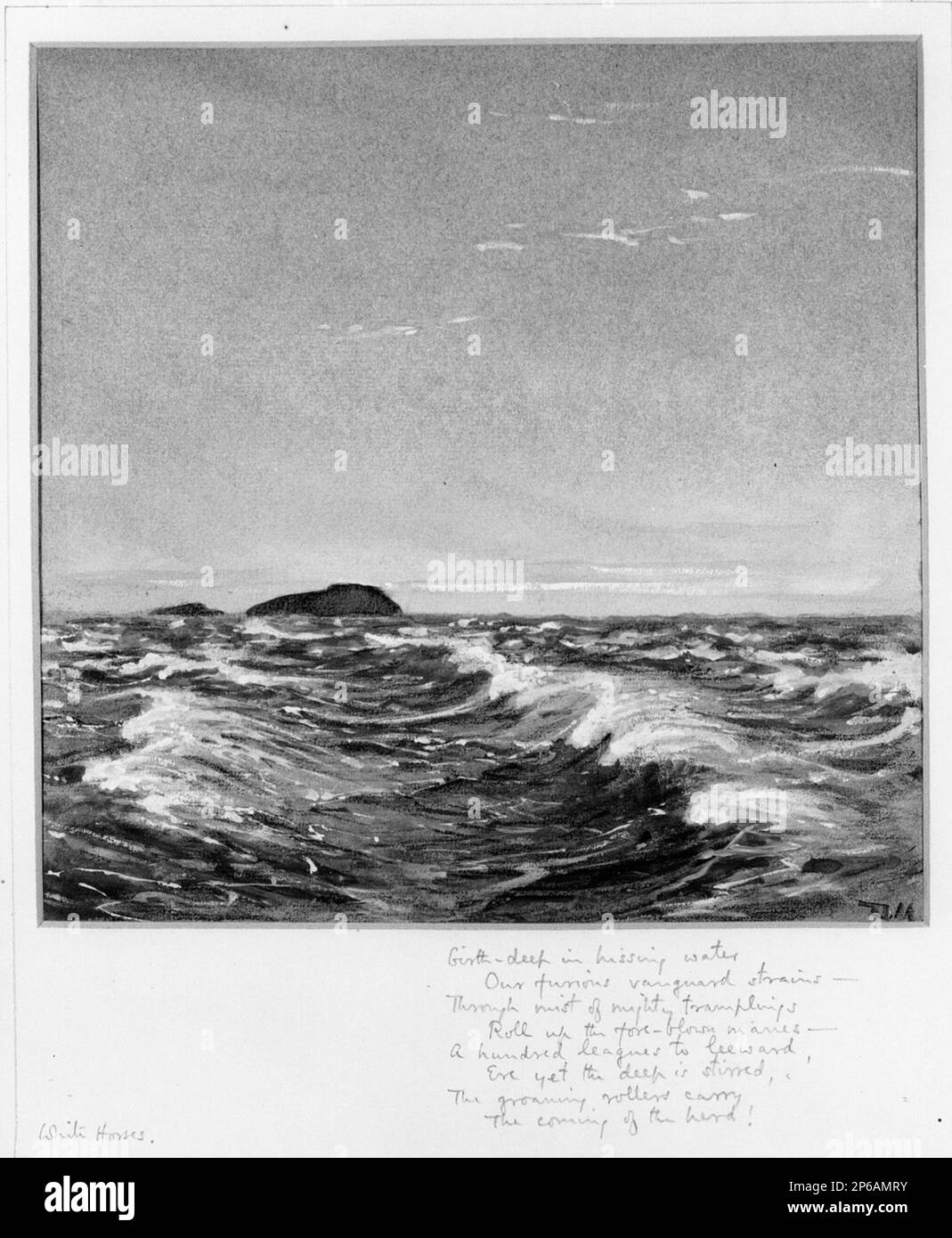 Donald Maxwell, "White Horses", c. 1926, gouache, watercolor, and black ...