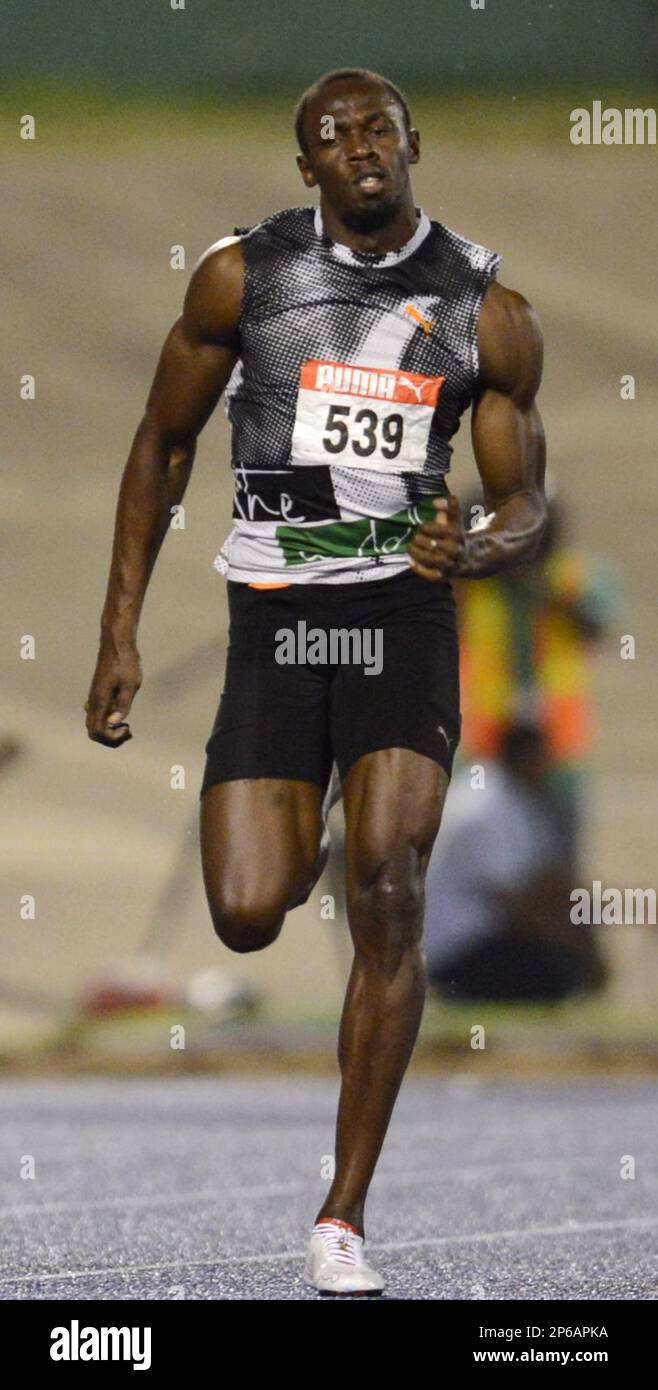 Usain Bolt, the world fastest man runs in the 100-meter semi- final at ...