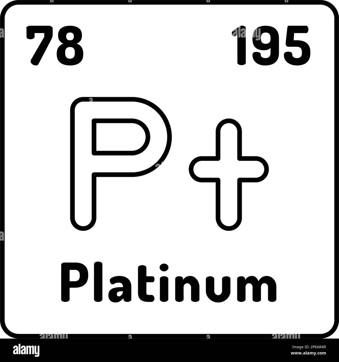 platinum chemical element line icon vector illustration Stock Vector ...