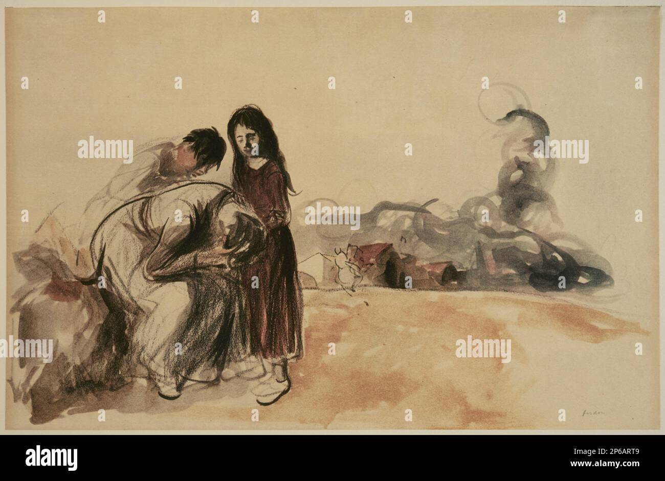 After Jean Louis Forain, Untitled Drawings of World War I: Le Repli ...