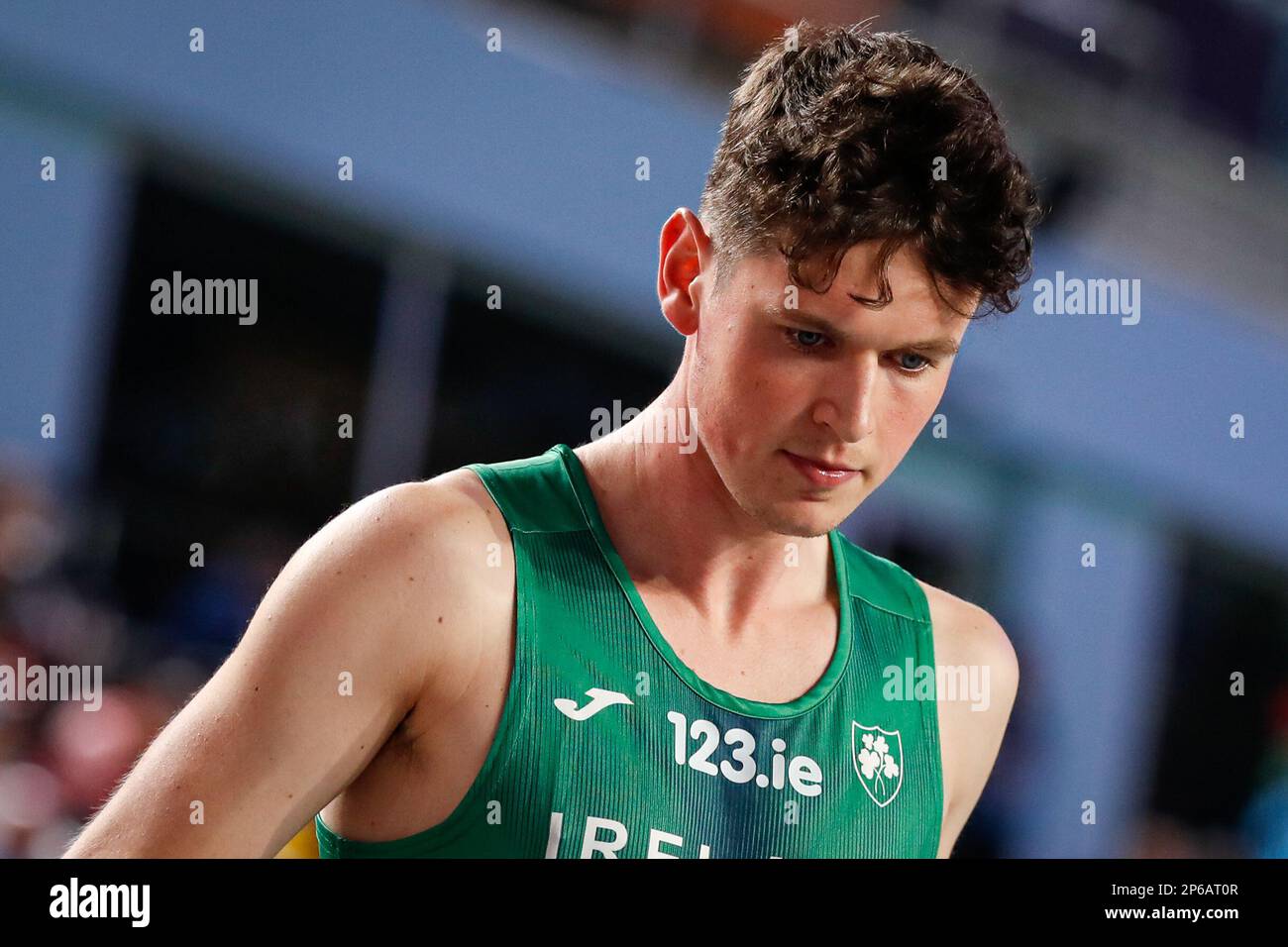 Istanbul, Turkey, 3 March 2023. Luke Mccann of Ireland reacts in 1500m ...