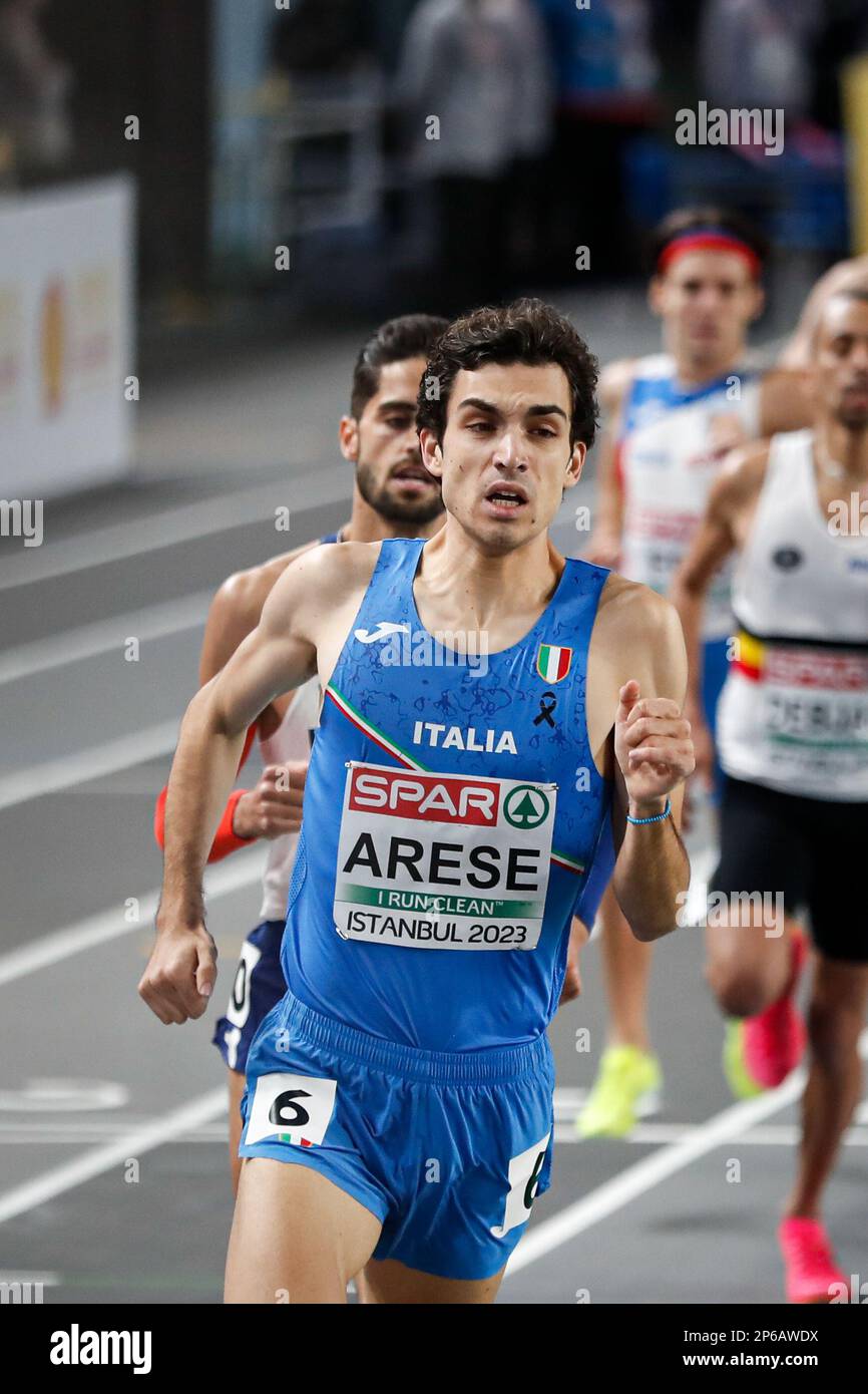Istanbul, Turkey, 3 March 2023. Pietro Arese of Italy competes in 1500m ...