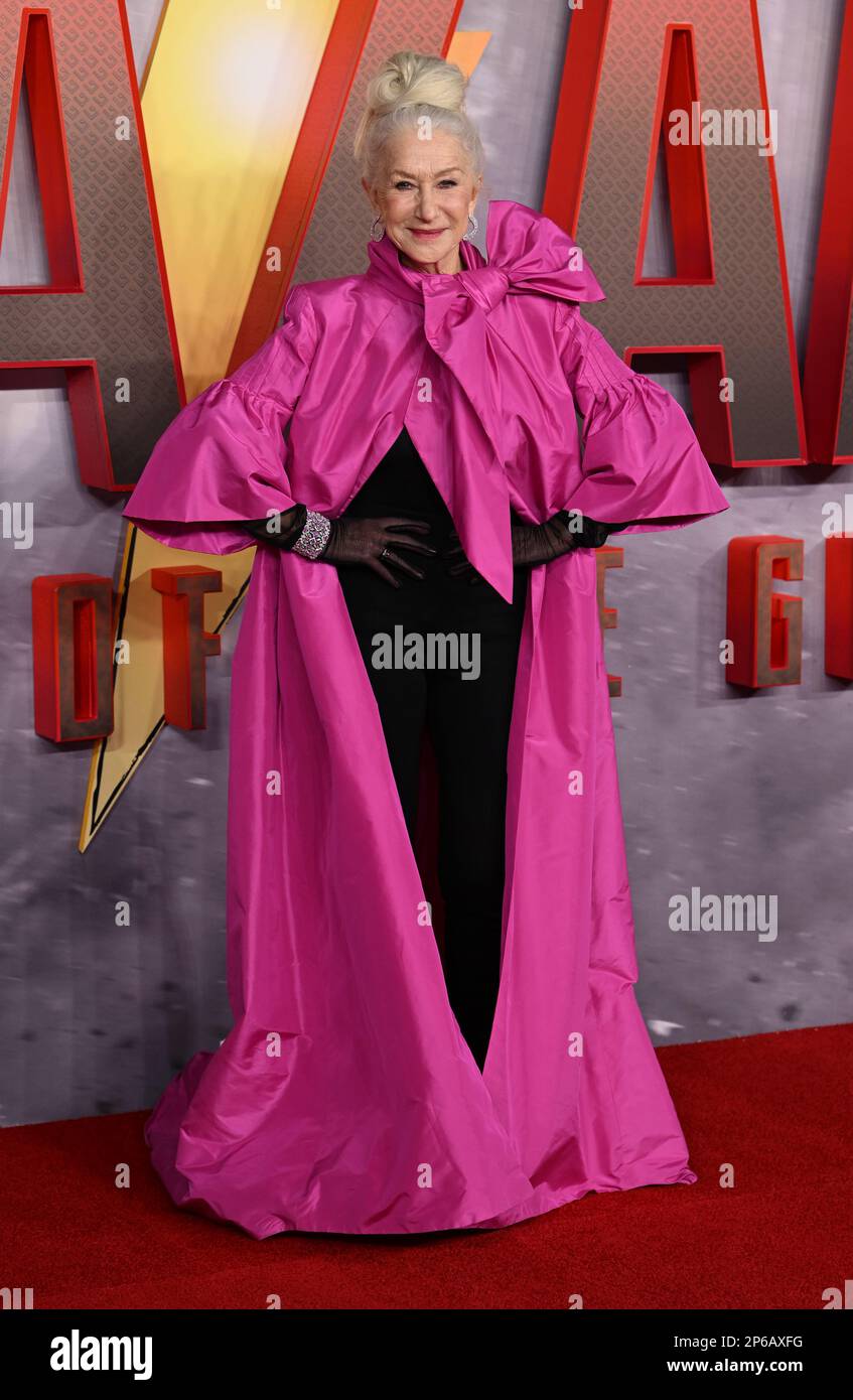 March 7th, 2023, London, UK. Dame Helen Mirren arriving at the Shazam ...