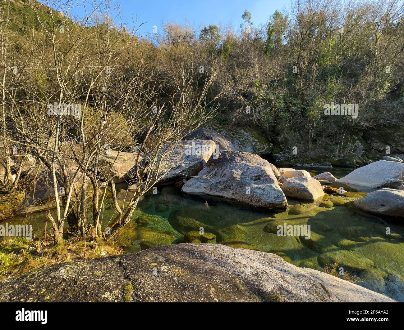 Water stream near Fecha de Barjas waterfall (also known as Tahiti ...