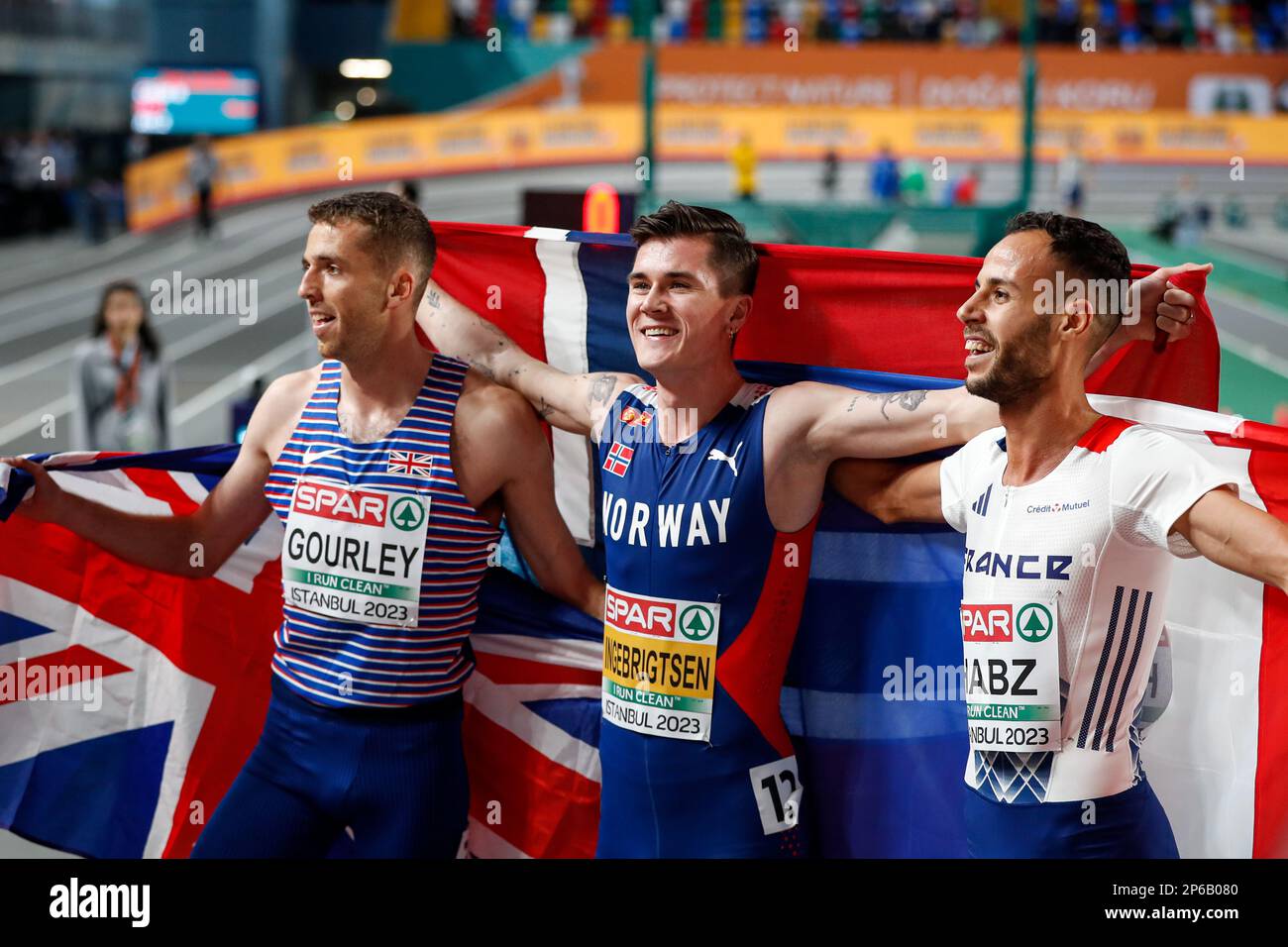 Istanbul, Turkey, 3 March 2023. Jakob Ingebrigtsen of Norway, Azeddine ...