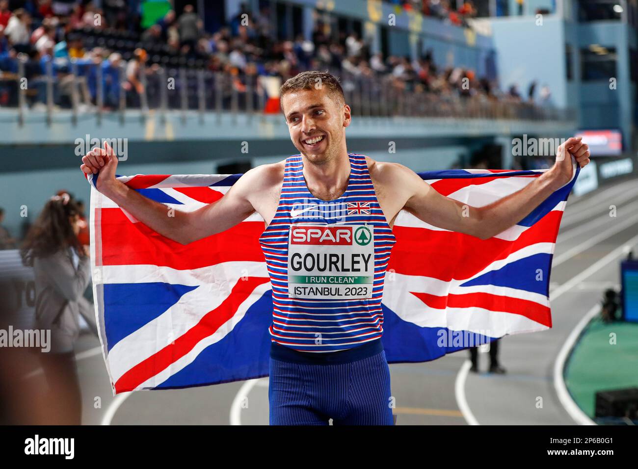 Istanbul, Turkey, 3 March 2023. Neil Gourley of Great Britain celebrate ...