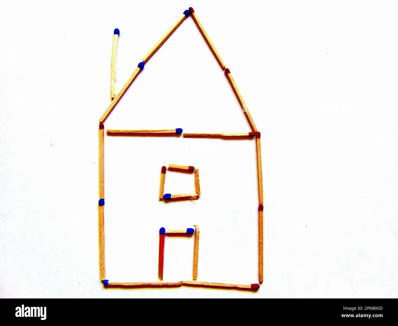 the shape of a house made of matches Stock Photo - Alamy