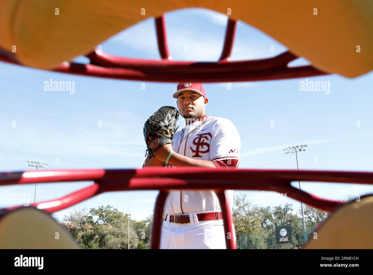 Florida State Pitcher (30) Hunter Scantling poses during a portrait ...