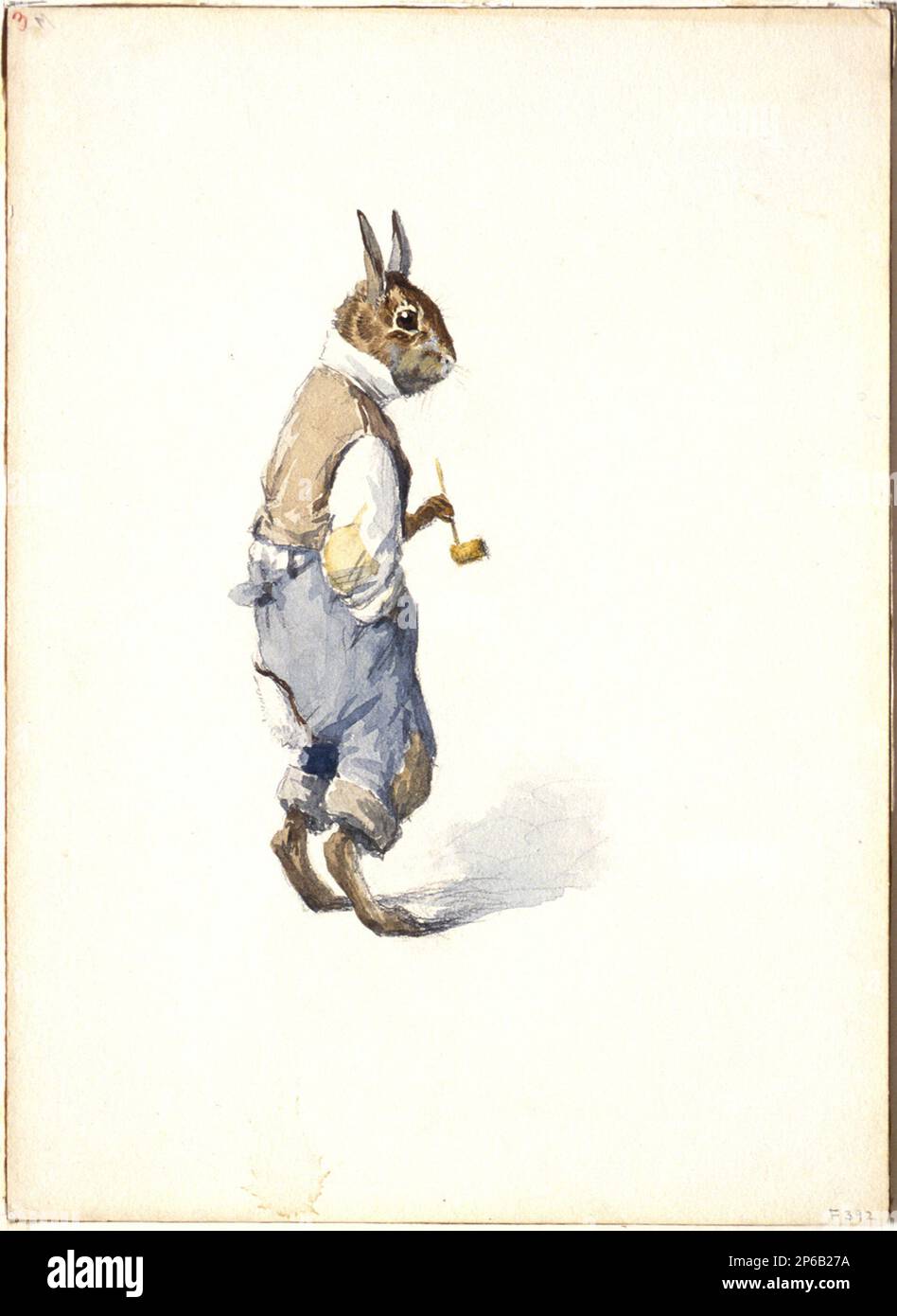 Arthur Burdett Frost I, Br'er Rabbit, 1881–1928, watercolor over pencil ...
