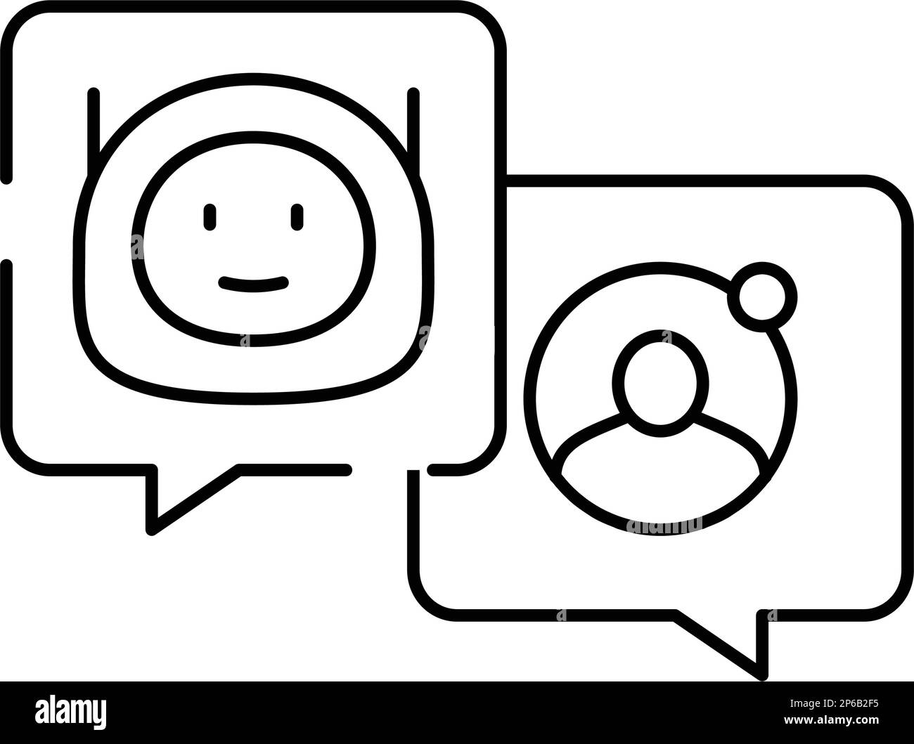 communication chat bot line icon vector illustration Stock Vector Image ...