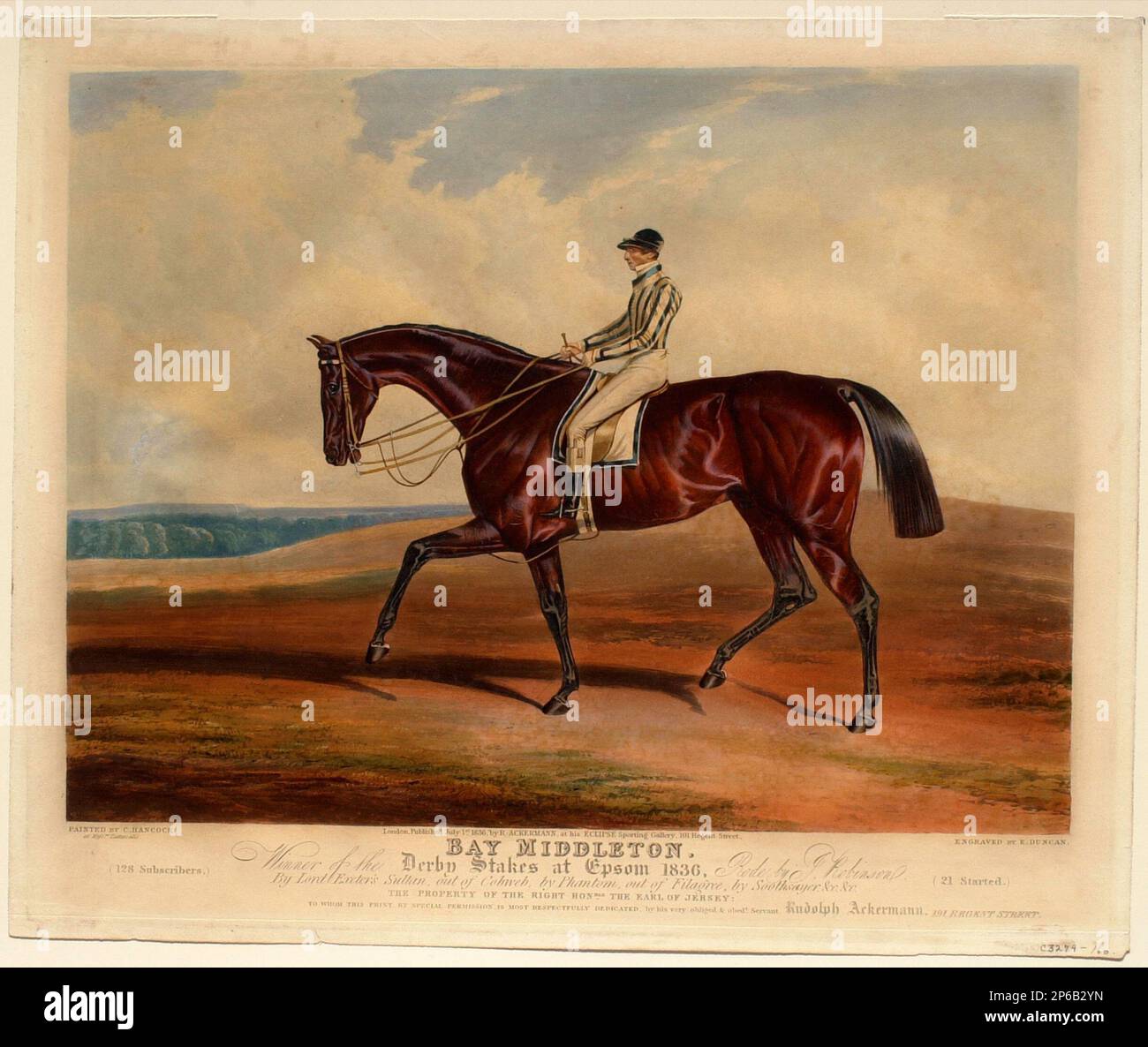 Edward Duncan, "Bay Middleton", Published July 1, 1836, color aquatint ...