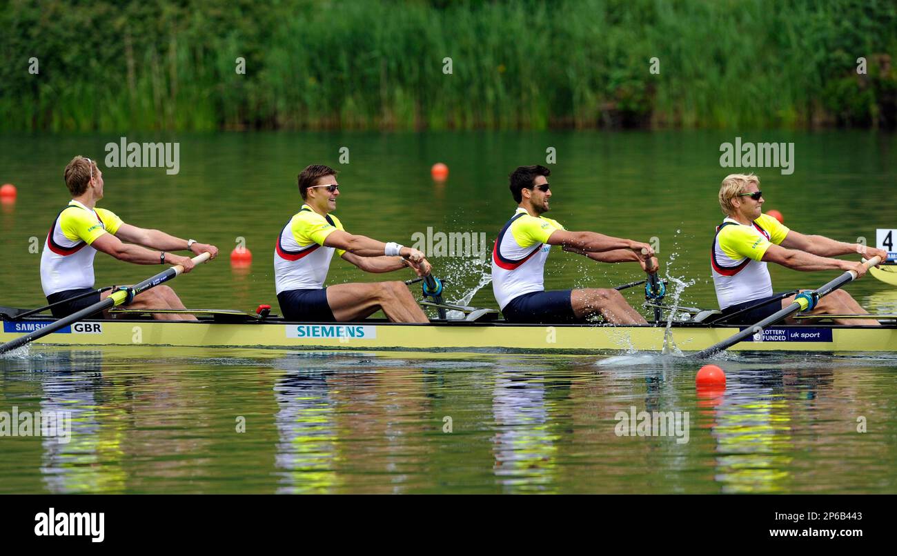FILE - The May 27, 2012 file photo shows Alex Gregory, Pete Reed, Tom ...
