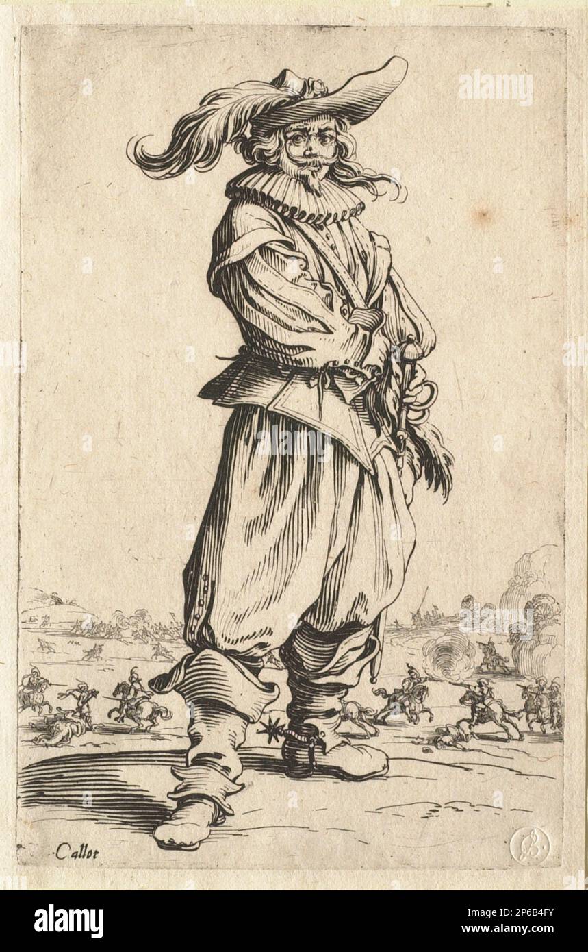 Jacques Callot, La Noblesse: Le guerrier au chapeau orné d'une grande ...