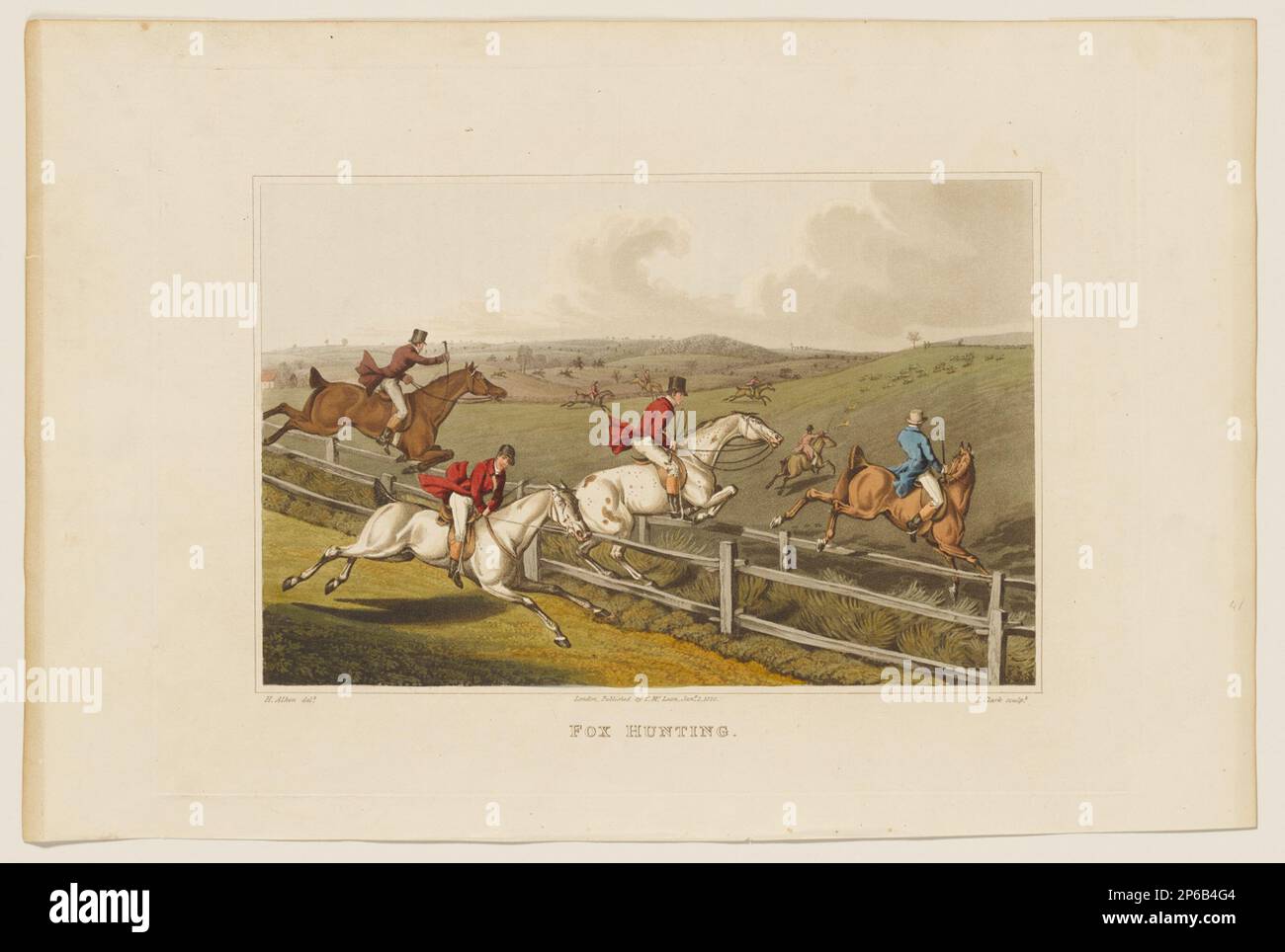 John Heaviside Clark, Fox Hunting, Published Jan. 1, 1820, color ...