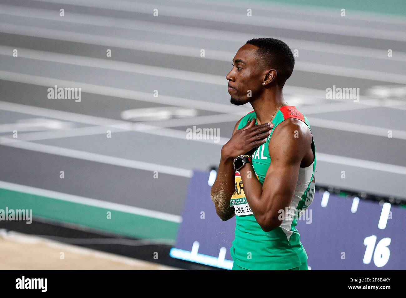 Istanbul, Turkey, 3 March 2023. Pedro Pichardo of Portugal reacts in ...