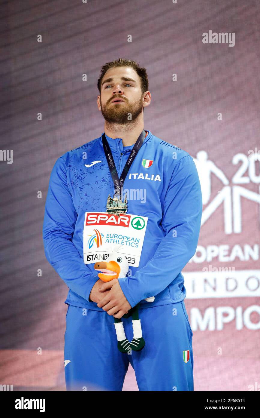 Istanbul, Turkey, 3 March 2023. Zane Weir of Italy posing with gold ...