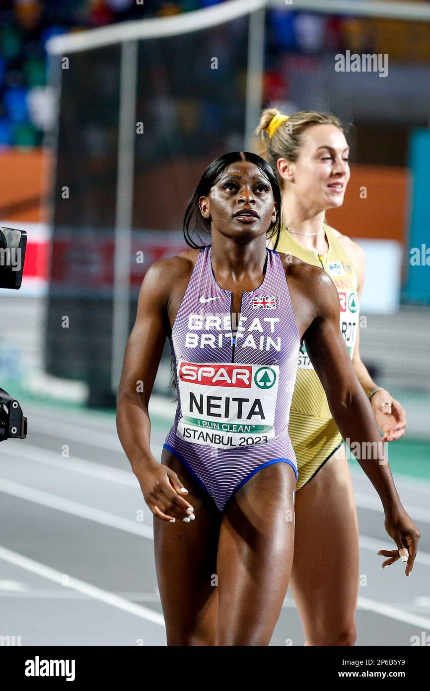 Istanbul, Turkey, 3 March 2023. Daryll Neita of Great Britain reacts in ...