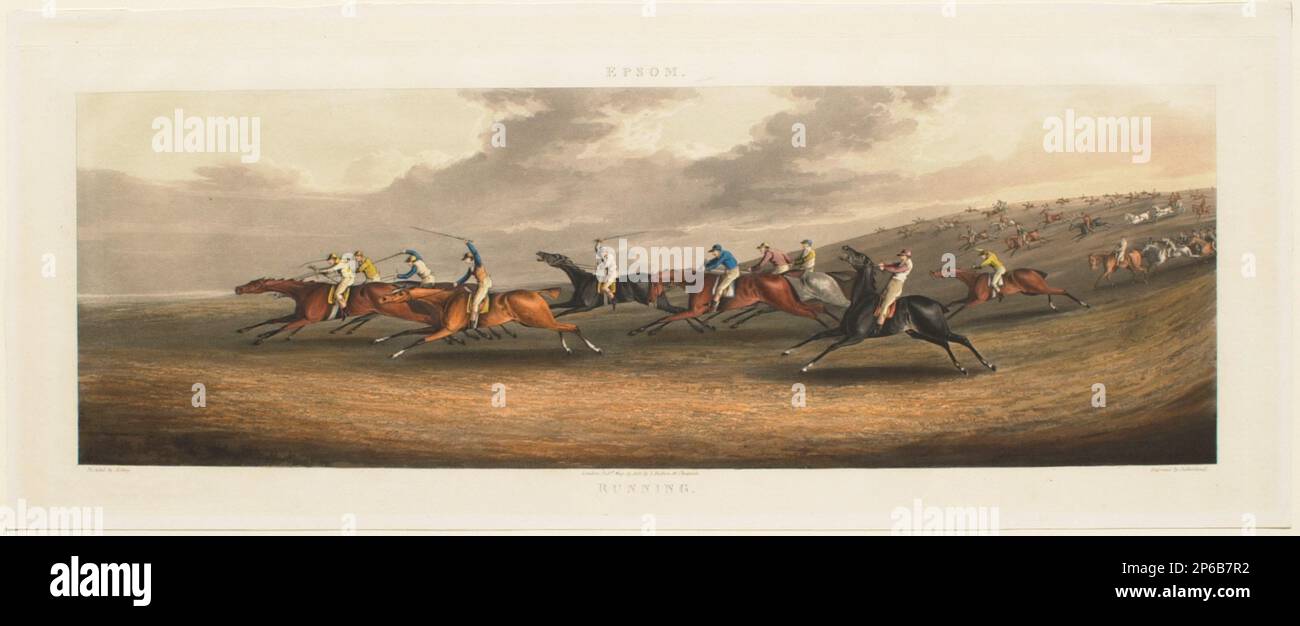 Thomas Sutherland, Epsom. Running, 1818, aquatint on paper Stock Photo ...