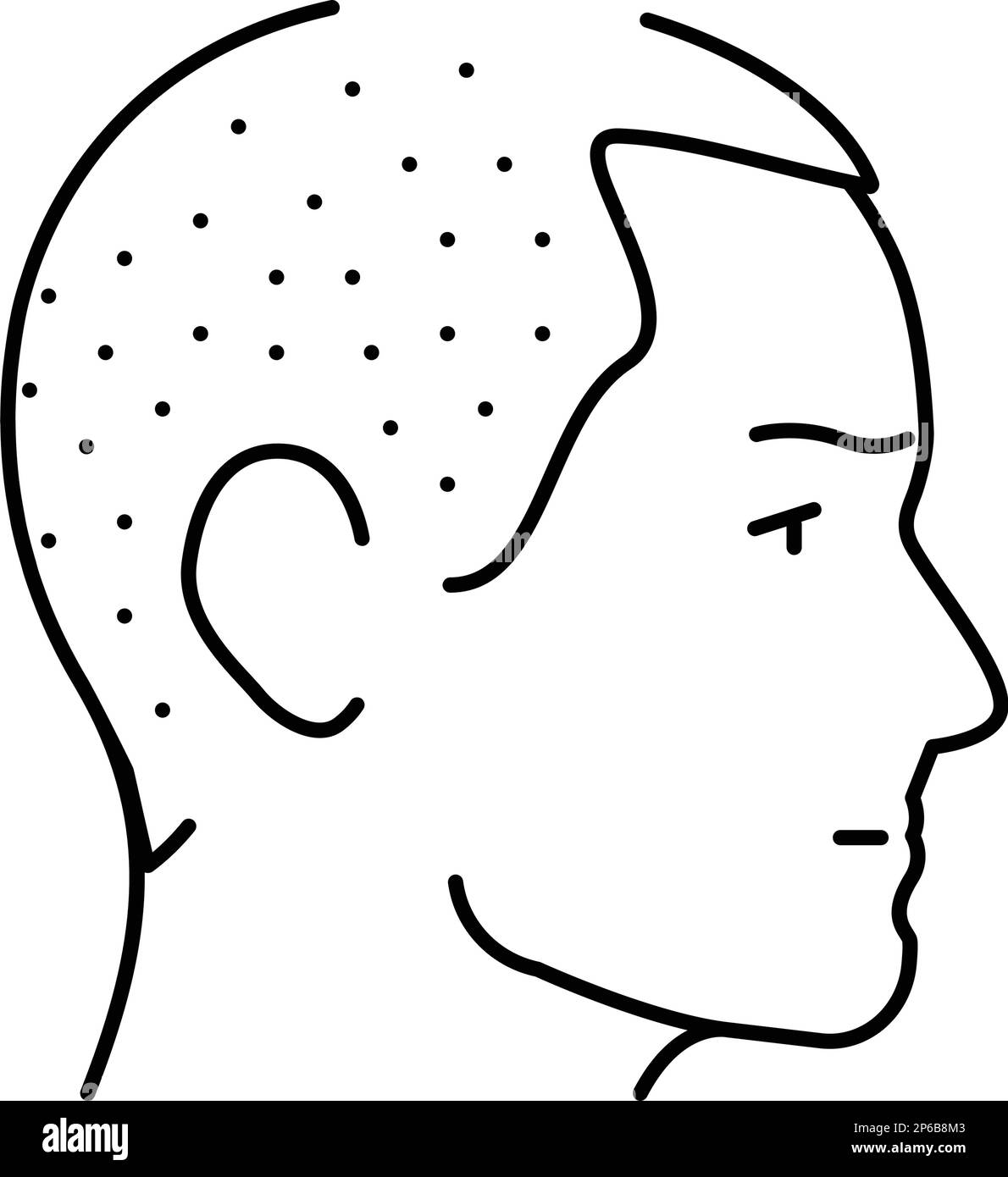 short cut hairstyle male line icon vector illustration Stock Vector ...