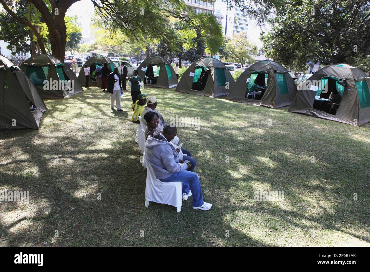 Members of the public wait to be tested for HIV and Aids in Harare ...