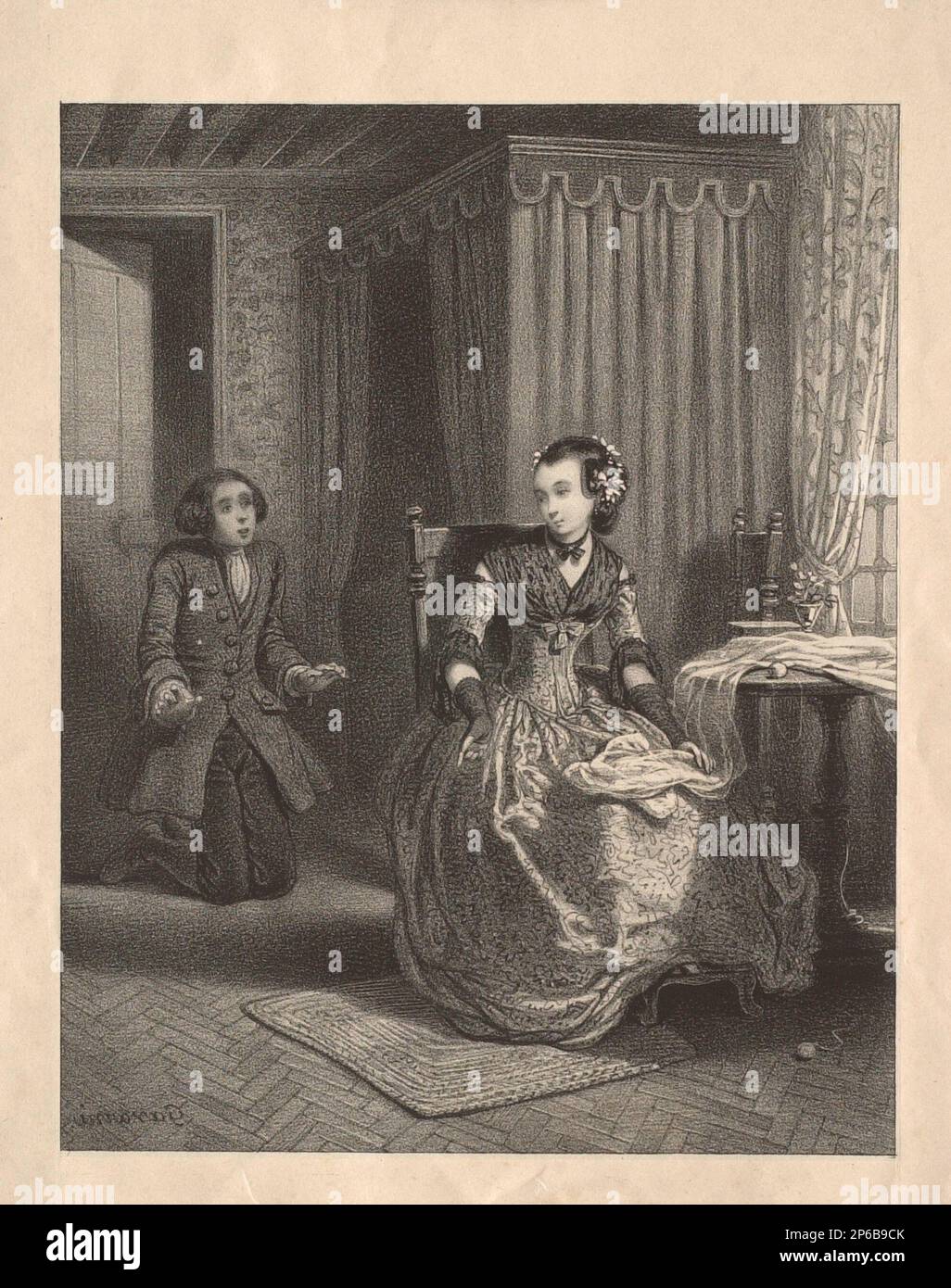 Paul Gavarni, La Jeunesse de Jean-Jacques Rousseau, no. III: Rousseau ...